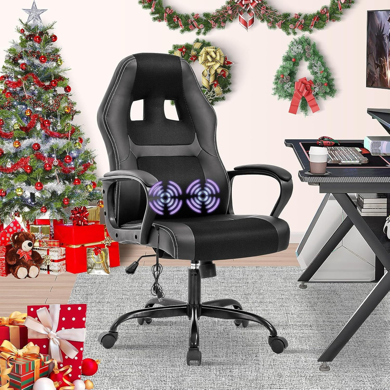 Gaming Chair Massage Office Chair Ergonomic Video Game Chairs ...