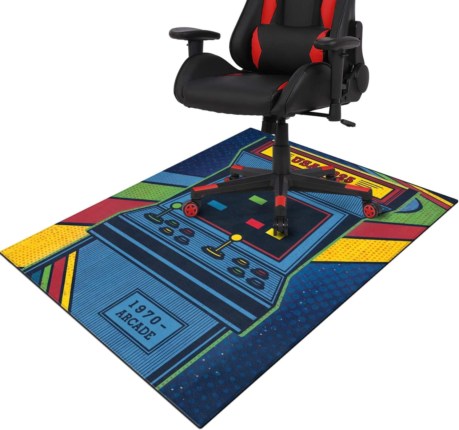 Gaming Chair Mat for Hardwood Floors,Arcade Game 48"x36" Gaming Rugs ...