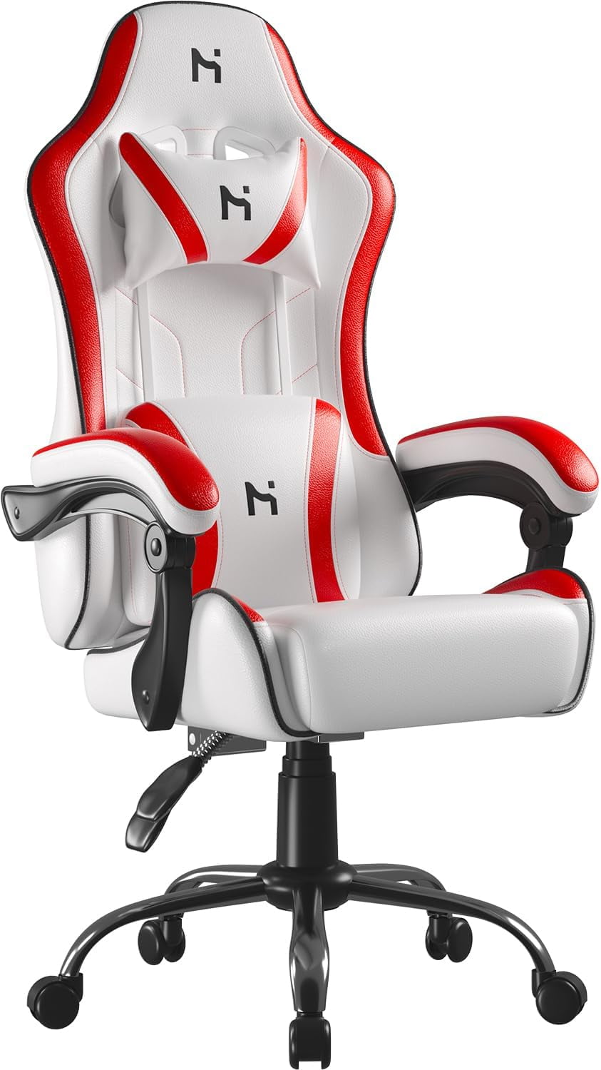 Gaming Chair, Office Chair High Back Computer Chair Leather Video Game ...