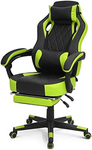 Gaming Chair with Retractable Footrest, Ergonomic Adjustable Recliner ...