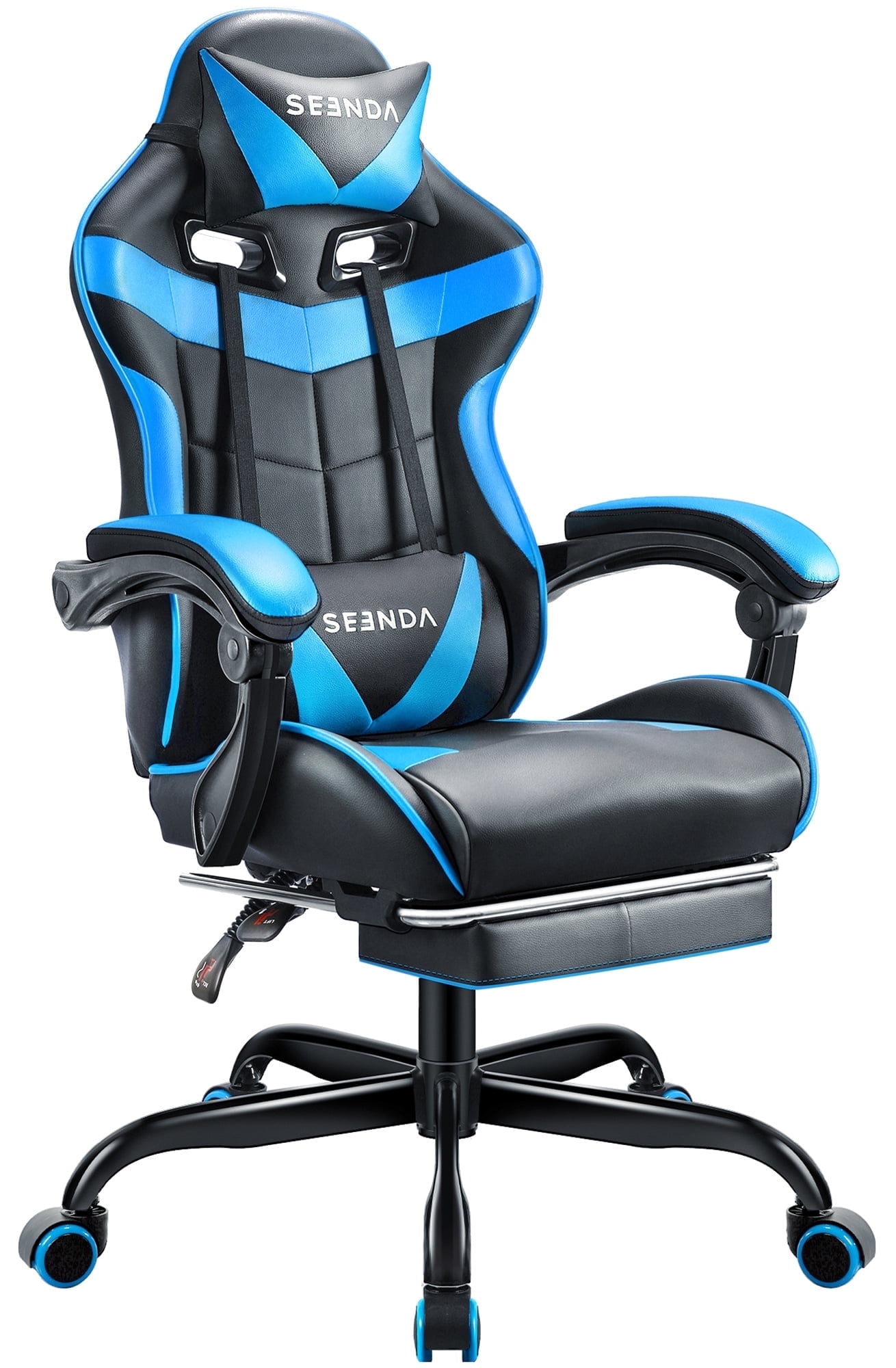Gaming Chair, Seenda Video Game Chair with Footrest and Lumbar Support ...