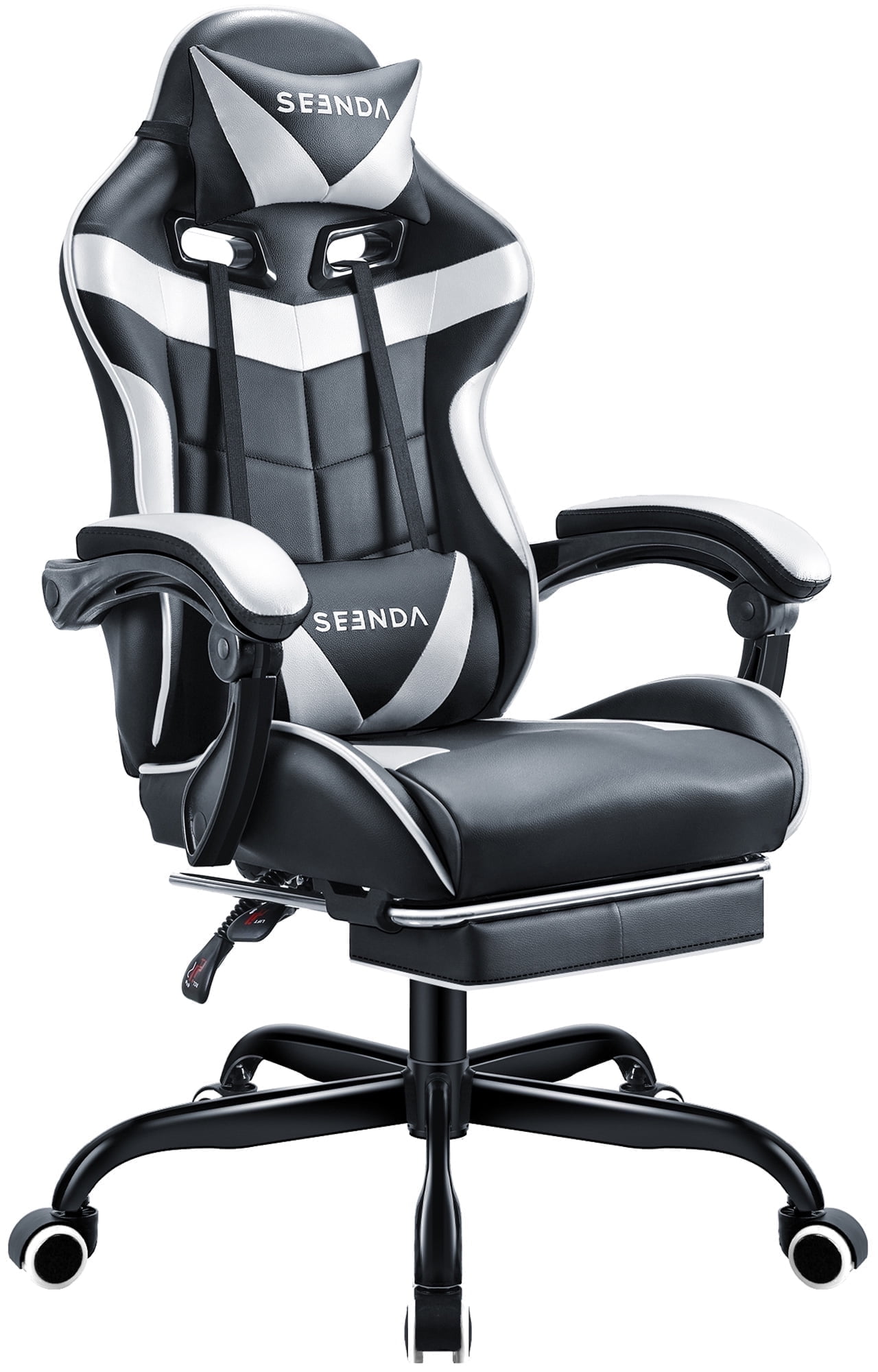 Gaming Chair, Seenda Video Game Chair with Footrest and Lumbar Support ...