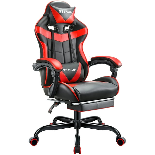Gaming Chair, Seenda Video Game Chair with Footrest and Lumbar Support ...