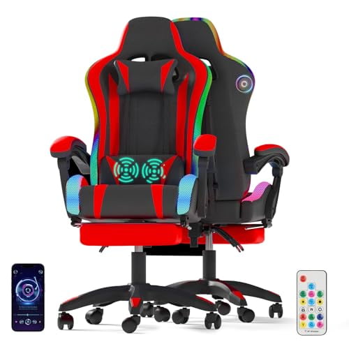 Gaming Chair with Speakers, Ergonomic Video Game Chair with Footrest ...