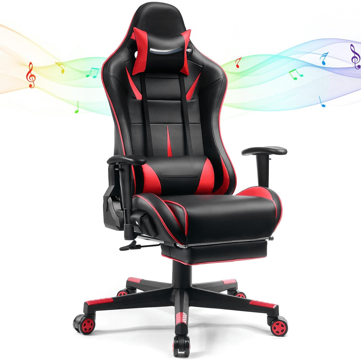 Gaming Chair with Speakers, Video Game Chairs with Footrest, PC Gamer ...