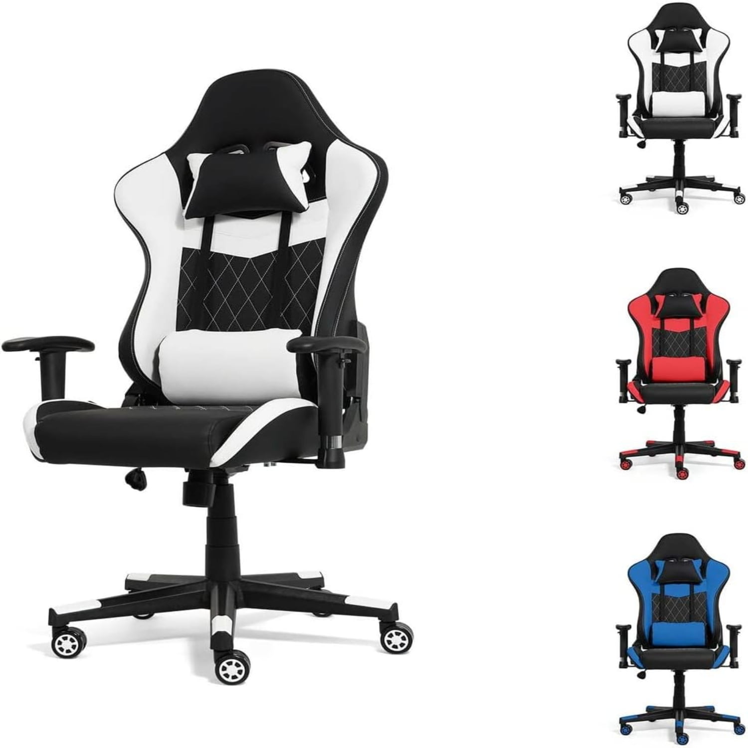 Gaming Chair with Upgraded Cylinder/3D Armrest Racing Video Game Chair ...