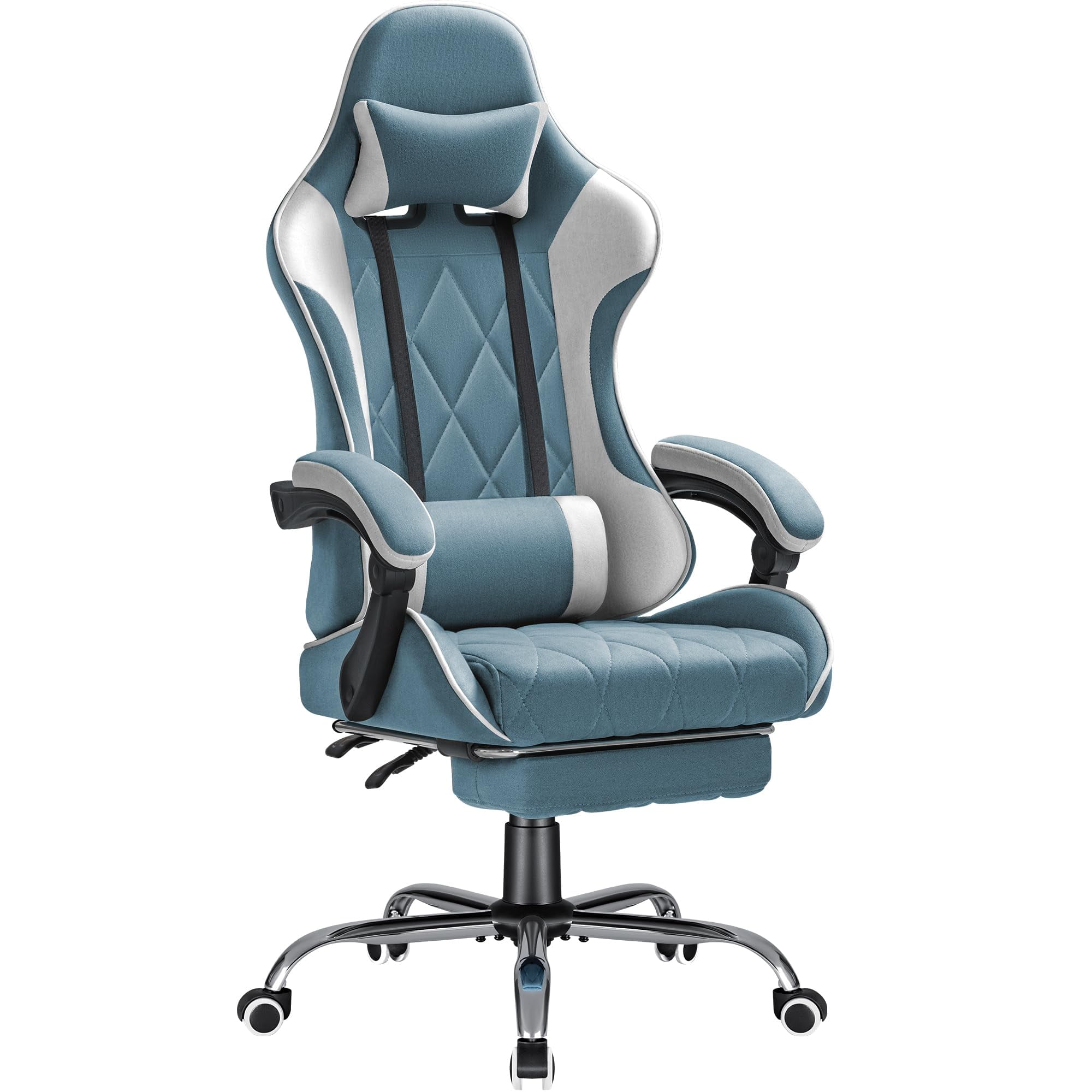 Gaming Chair, Video Game Chair with Footrest and Massage Lumbar Support ...