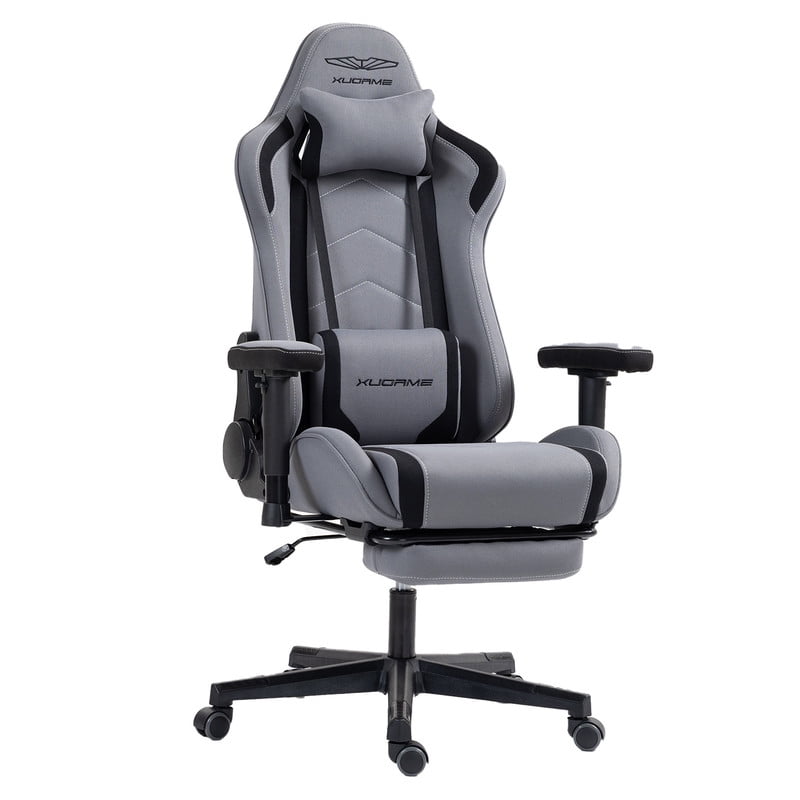 Gaming Chair, Video Game Chair with Retractable Footrest and Lumbar ...