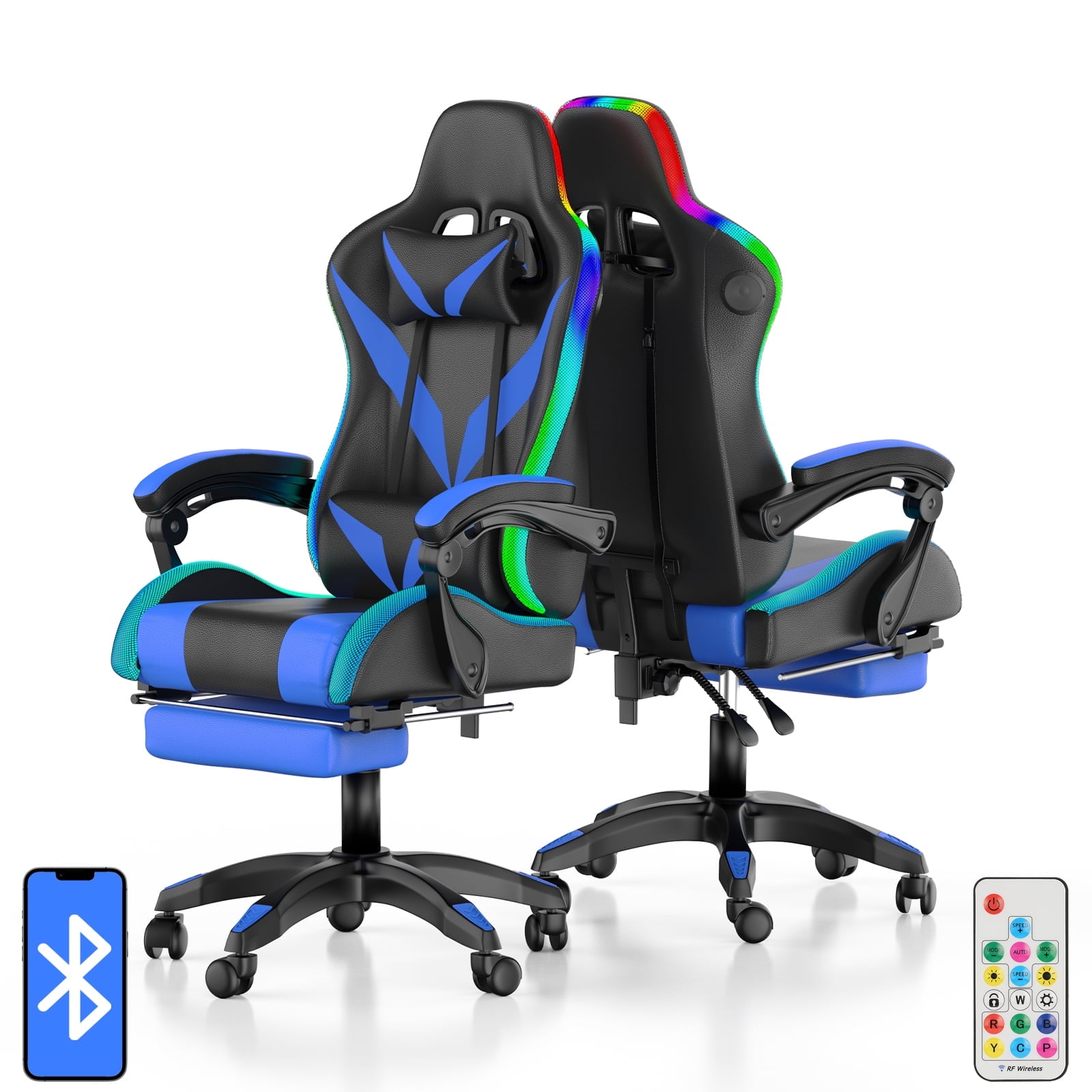 Gaming Chair with Footrest, Ergonomic Computer Game Desk Chair ...