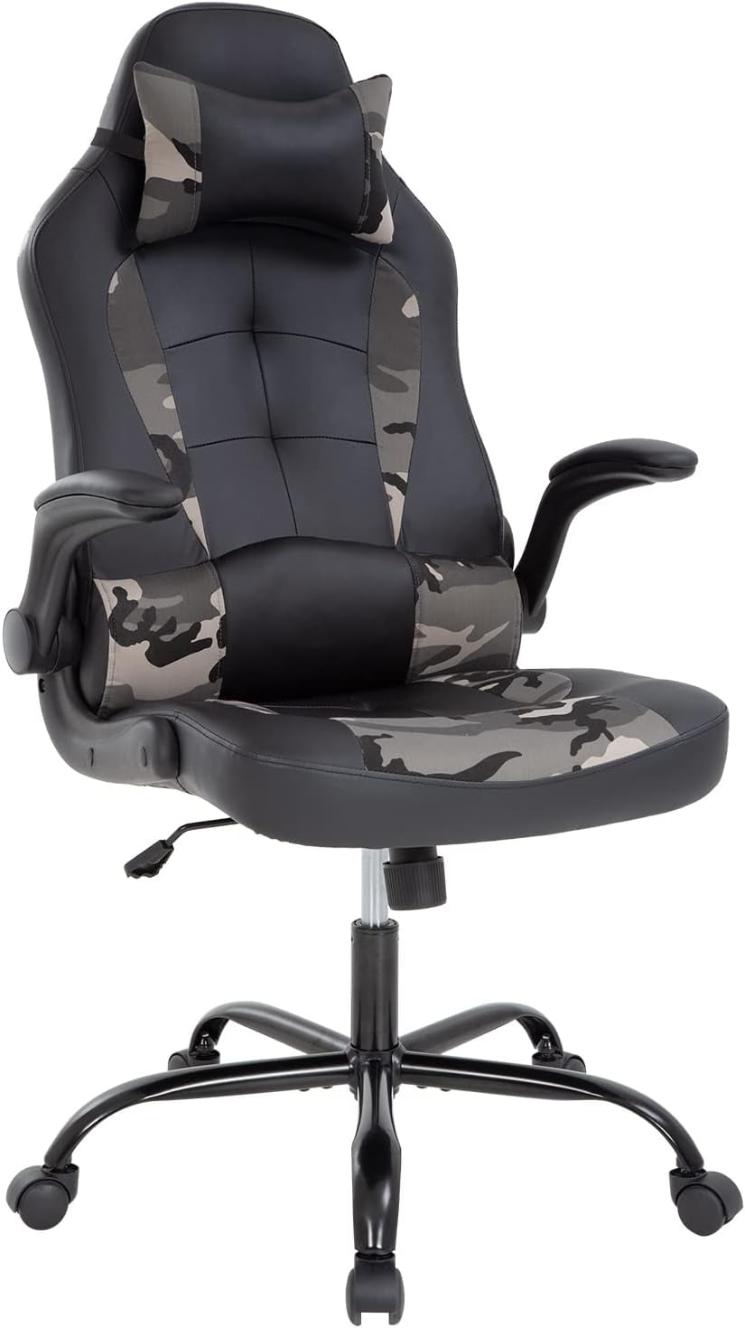 Gaming Chairs for Adults PU Leather Swivel Rolling Adjustable Game ...