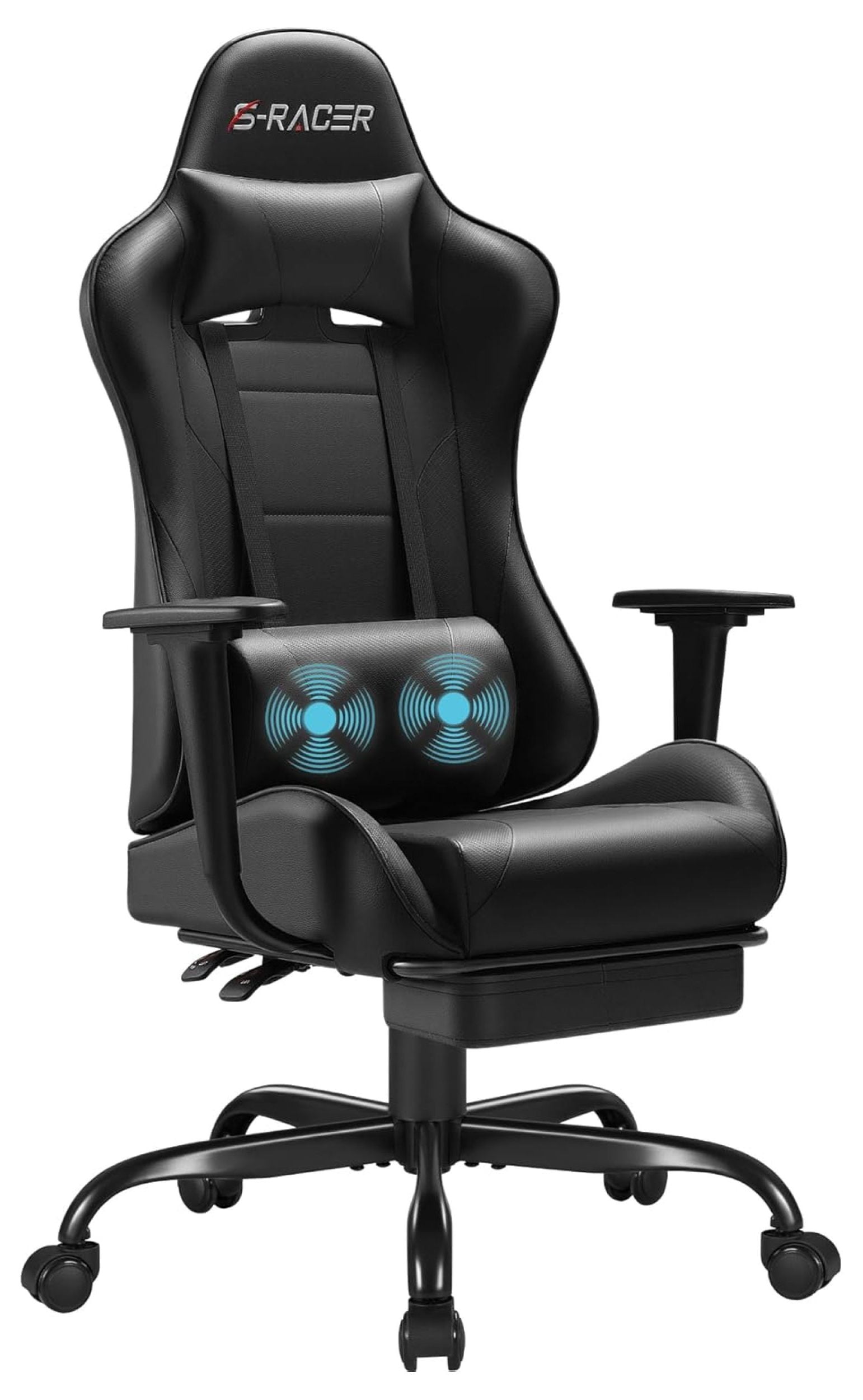 Gaming Chairs, Computer Chair with Footrest and Massage Lumbar Support ...