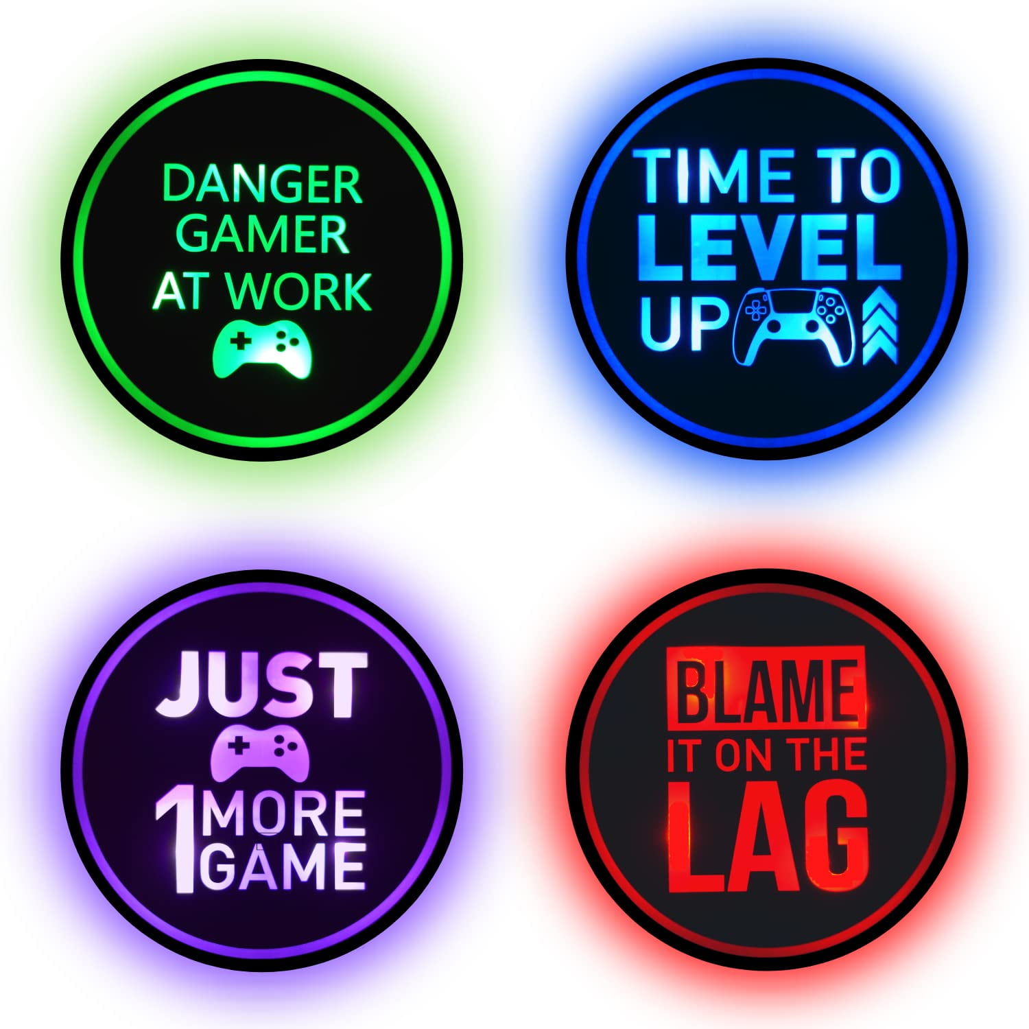 Gaming Coasters by Dreamcontroller USB Rechargeable LED Coaster for ...