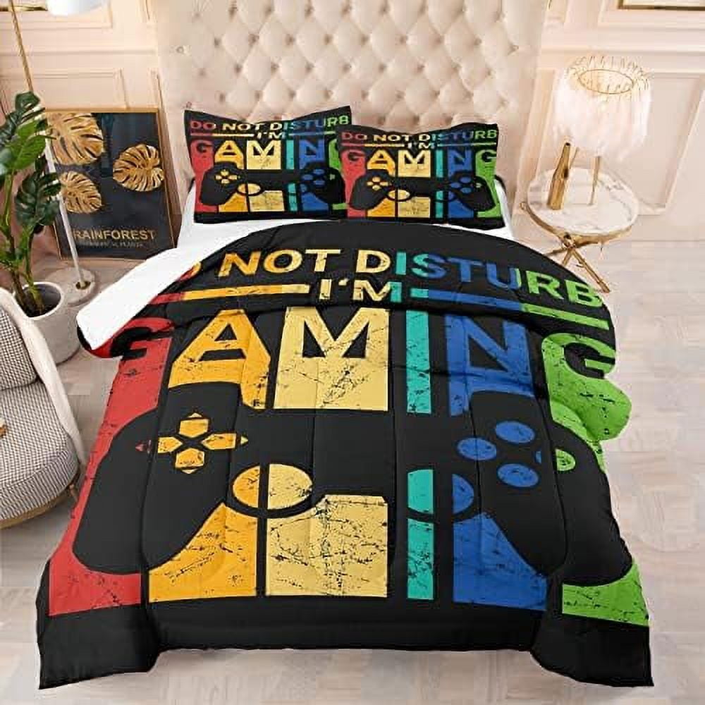 Gaming Comforter for Boys Teen Game Contoller Bedding Set for Kids ...