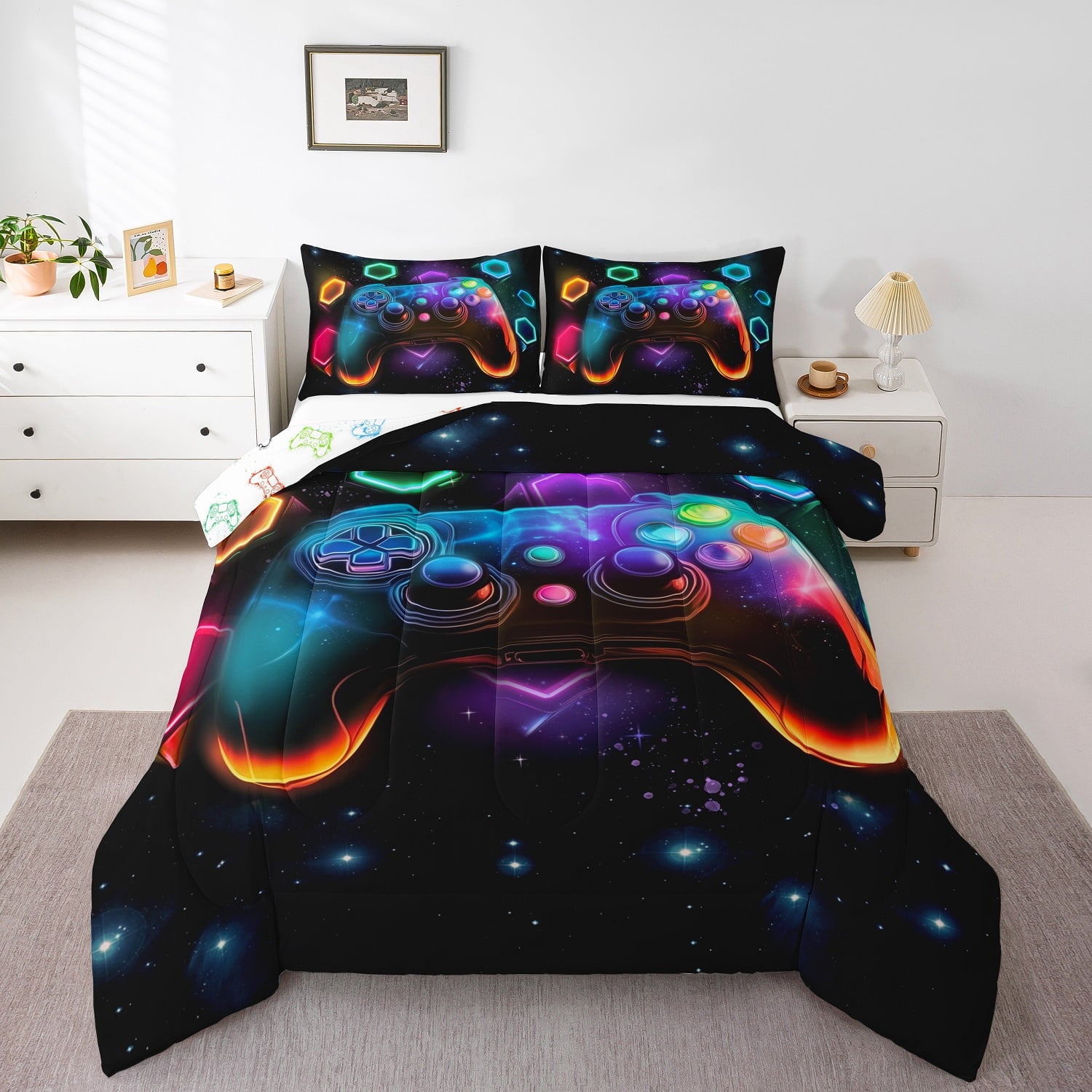 Gaming Comforter for Boys Teen Video Game Bedding Set for Kids Gamer ...