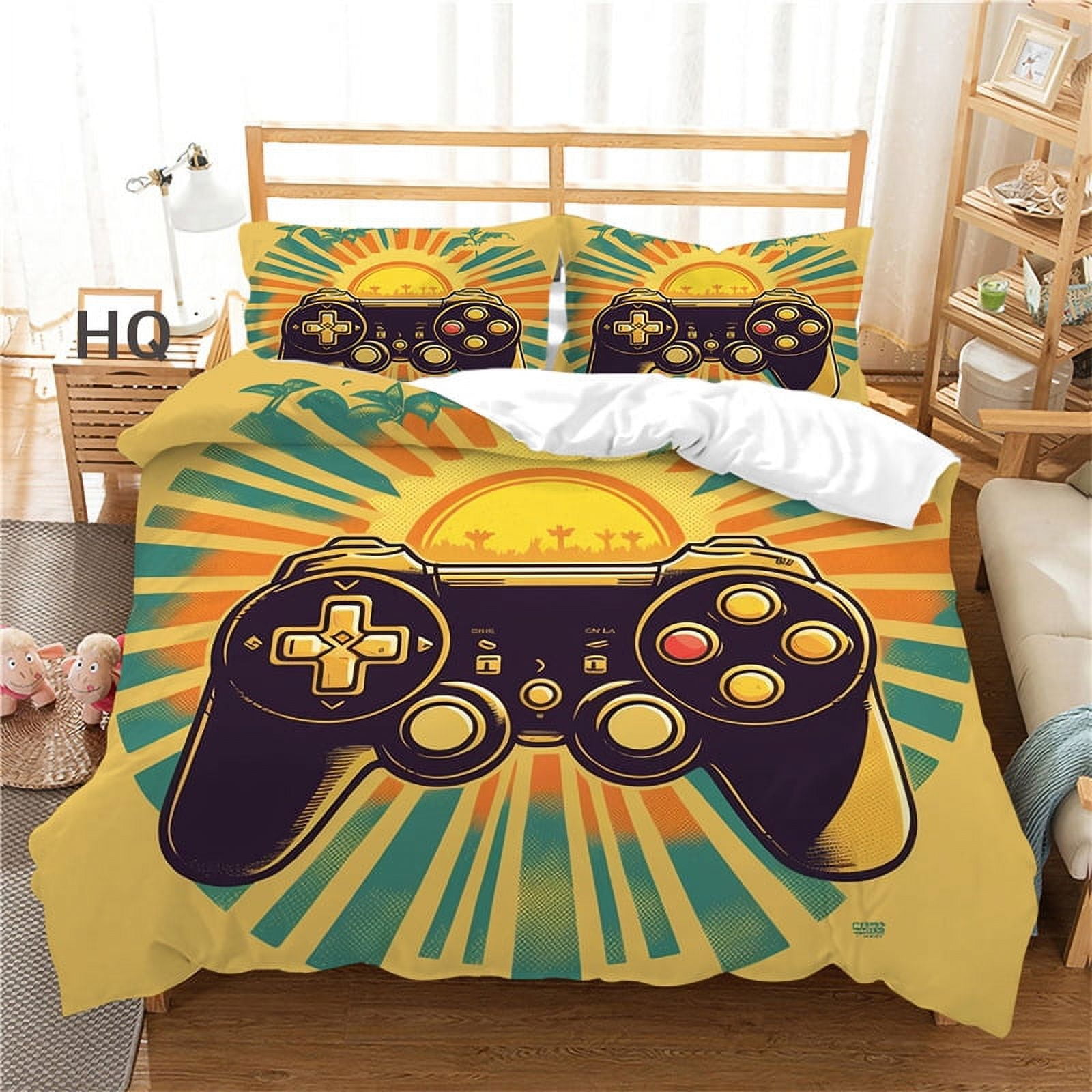 Gaming Comforter Cover Set Modern Gamer Duvet Cover Set for Kids Boys ...