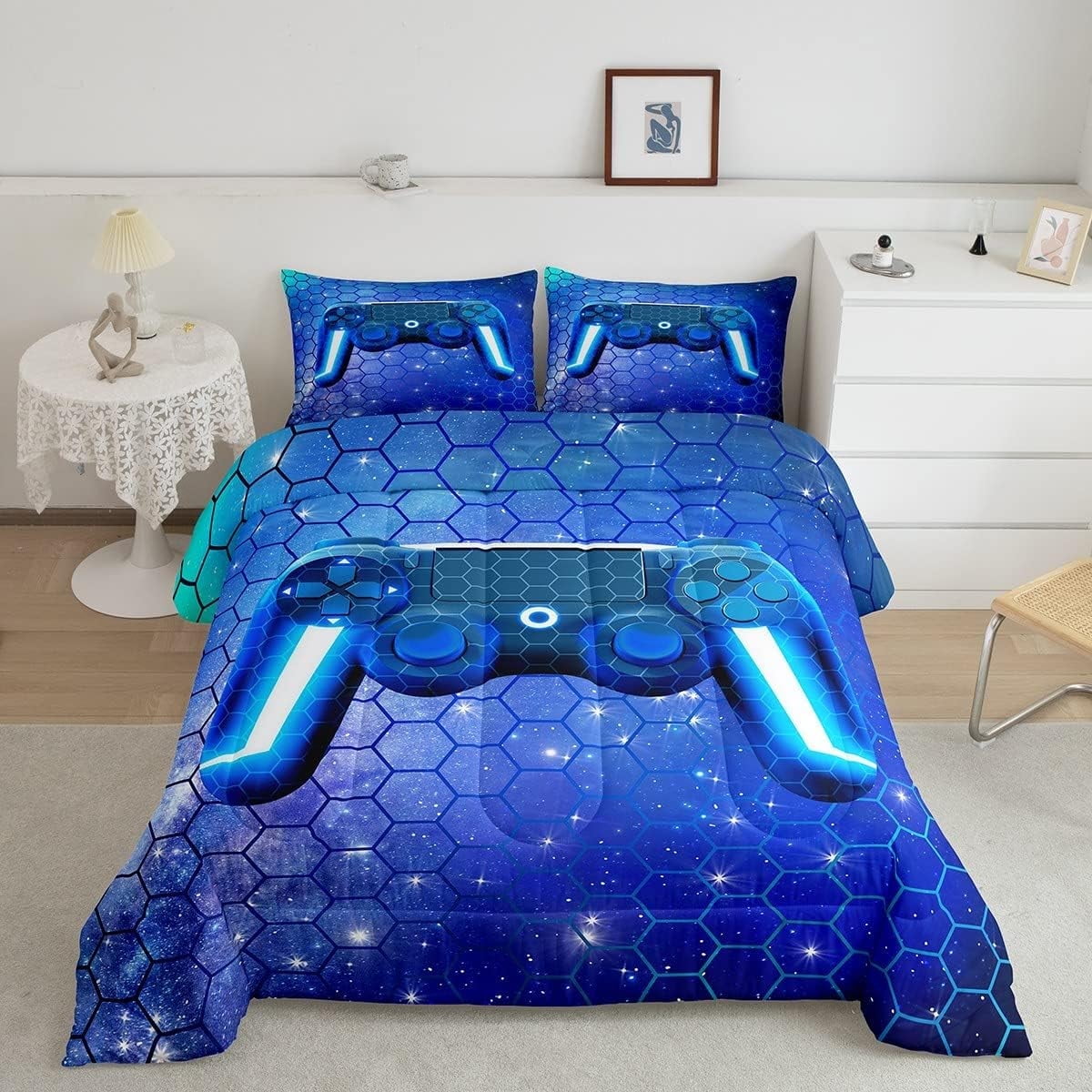 Gaming Comforter Sets Queen Size Video Games Bedding Modern All Season ...