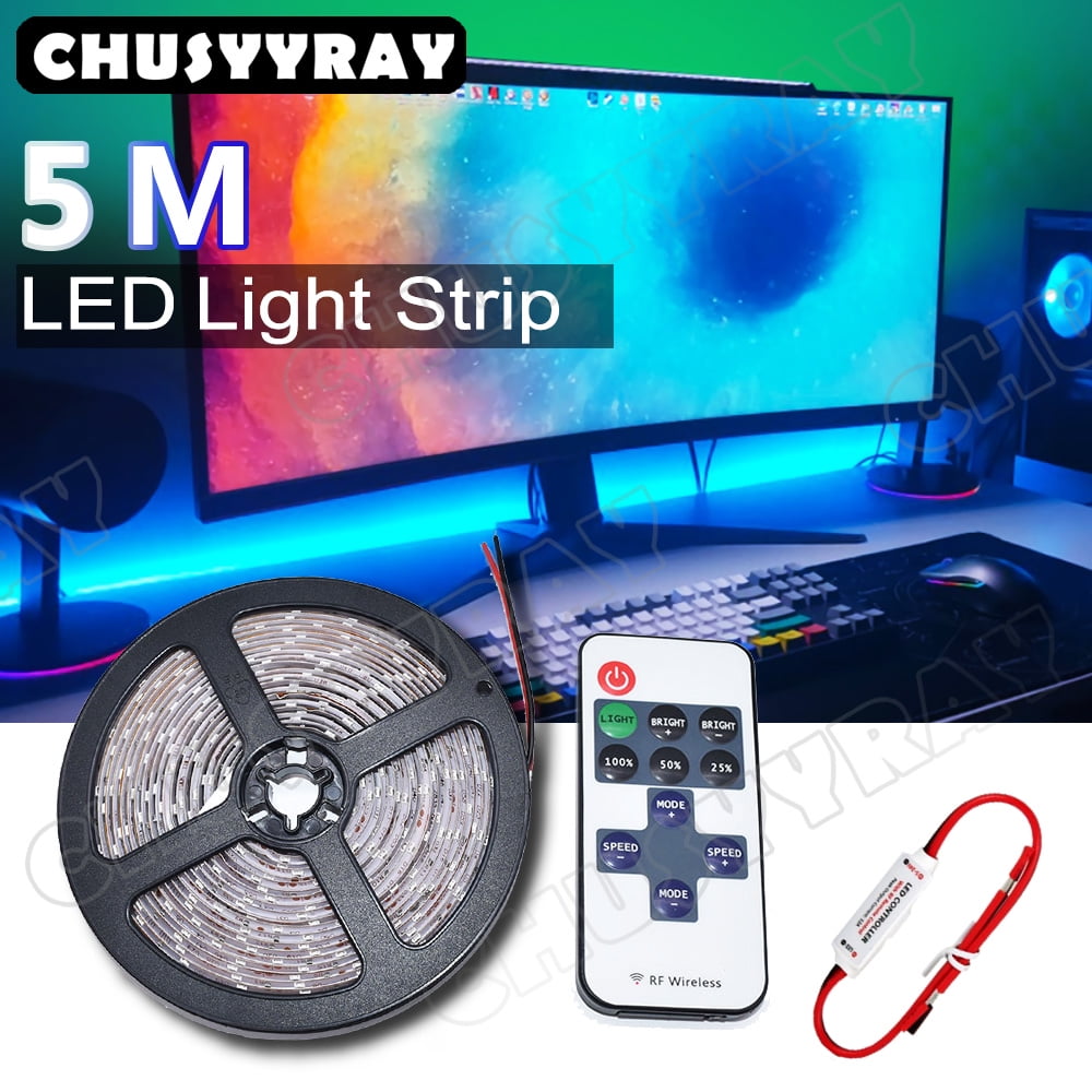 Gaming Computer Desk LED Lights - Office / Home Accent Lighting Remote ...