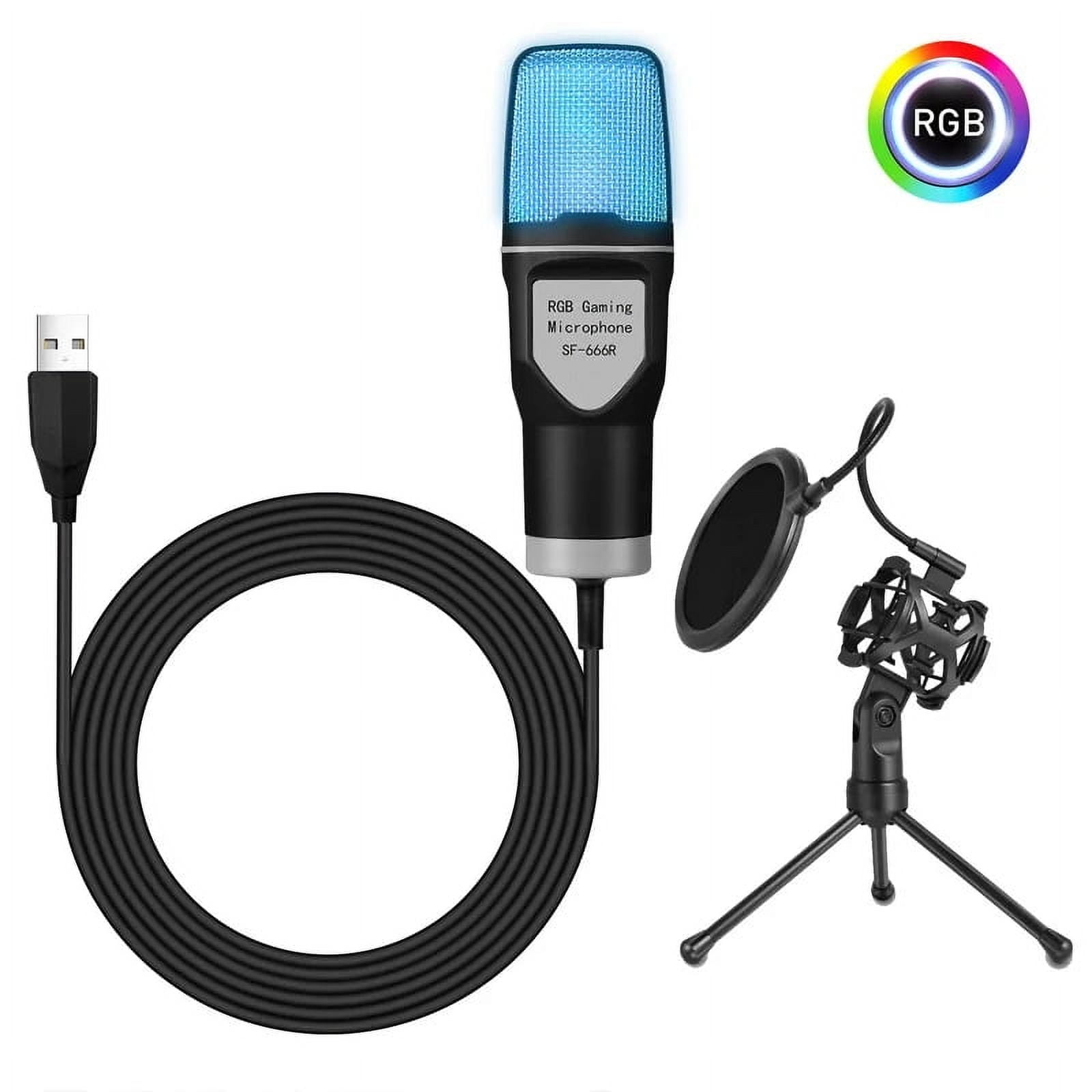 Gaming Computer Professional Condenser Microphone Mic PC Laptop USB ...