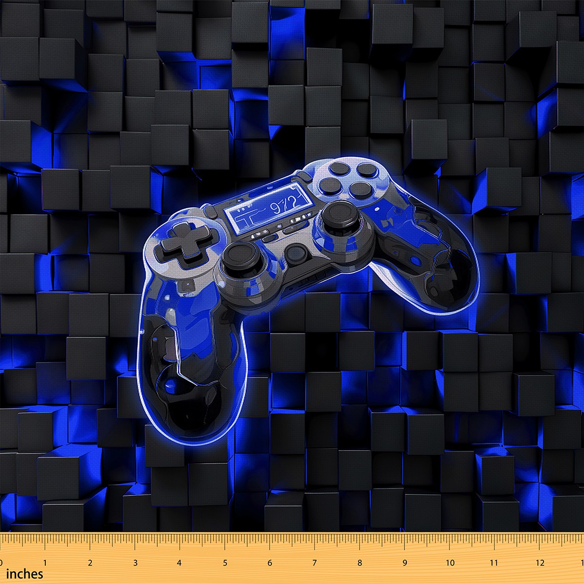Gaming Controller Fabric By The Yard, Gamepad Geometric Upholstery ...