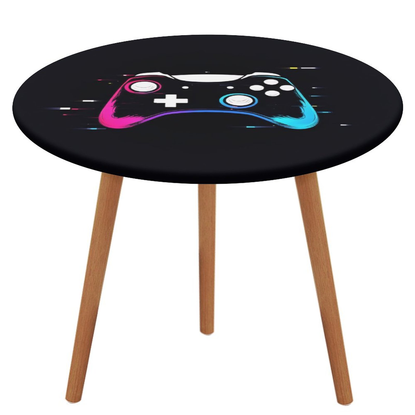Gaming Controller Neon Glow Tablecloth Round Elastic Fitted Waterproof ...