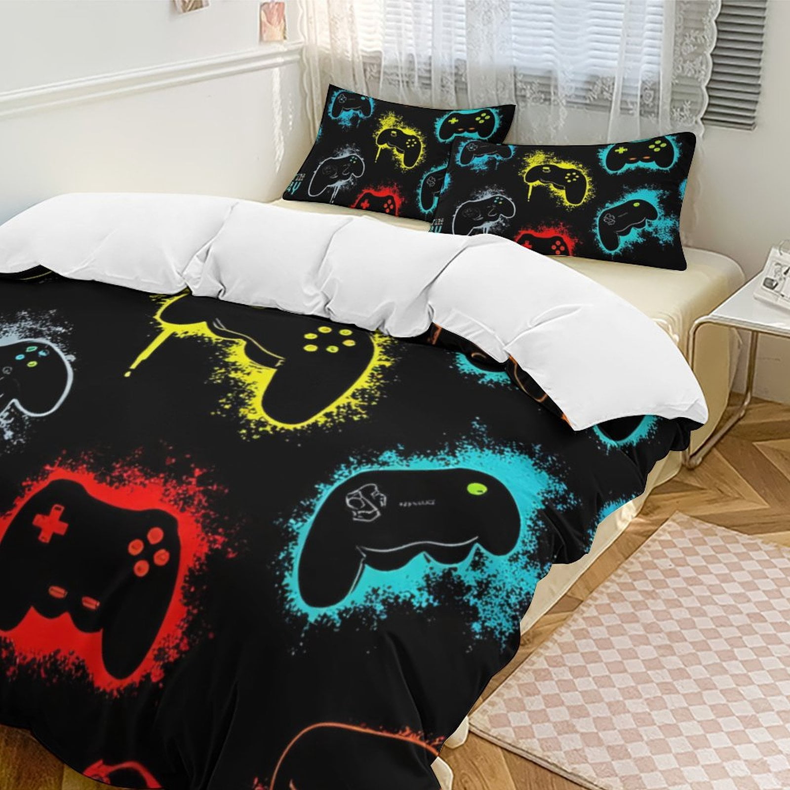 Gaming Controllers Graffiti Print 3D Duvet Cover Set Quilt Cover Theme ...