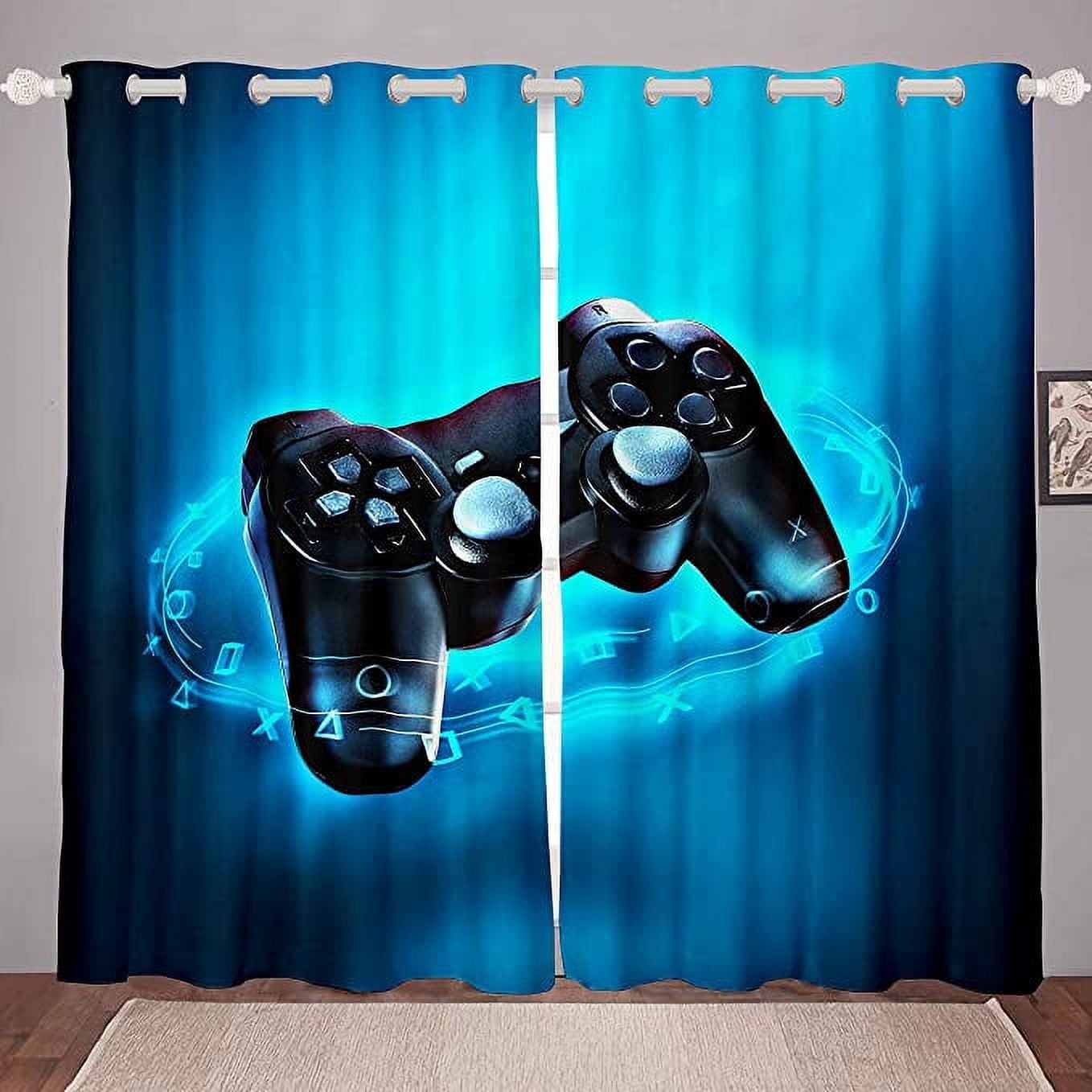 Gaming Curtain Game Room Decor Gamer Curtains Teens Playing Video Game ...