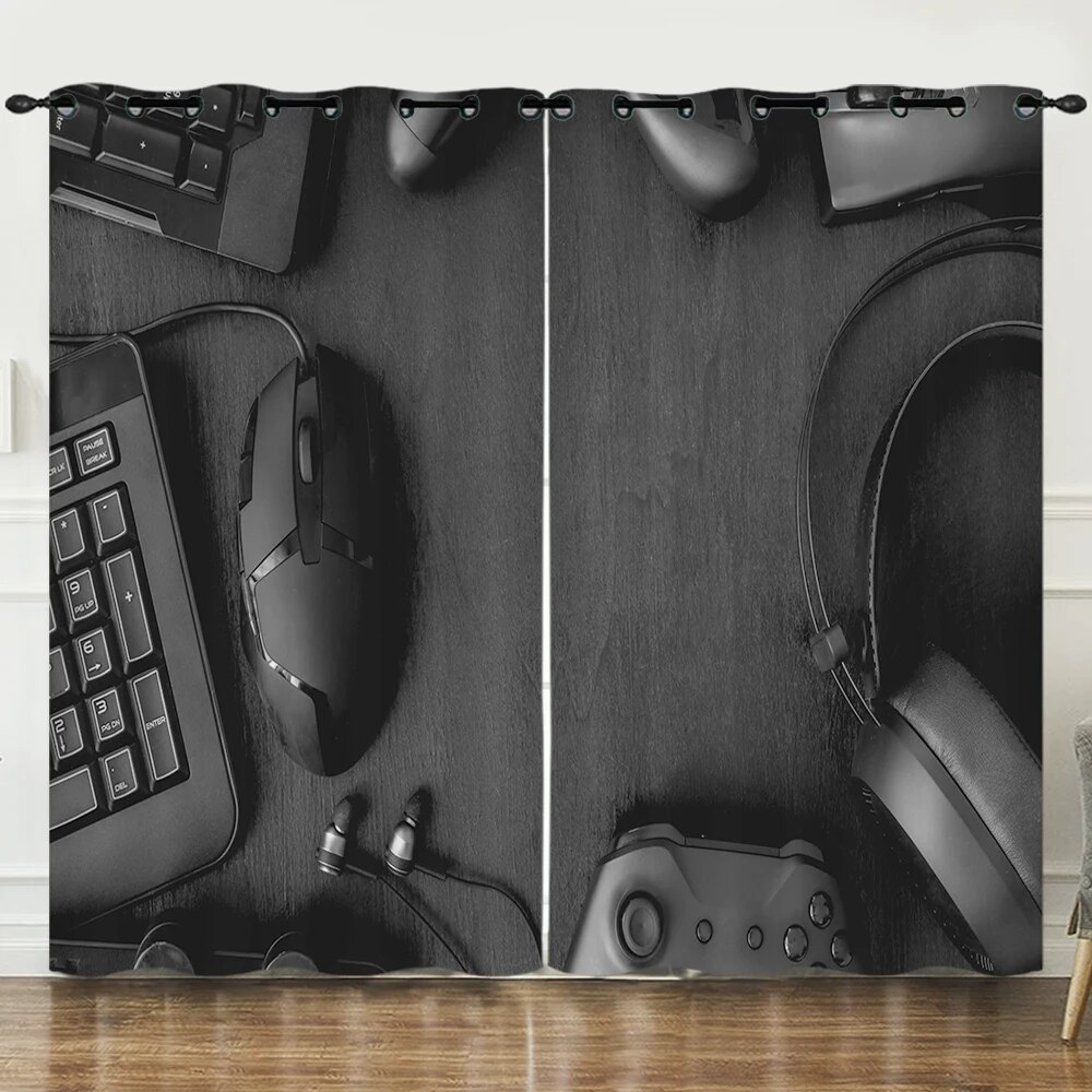 Gaming Curtain for Boys Game Room Decor Gamer Curtains Teens Kids ...