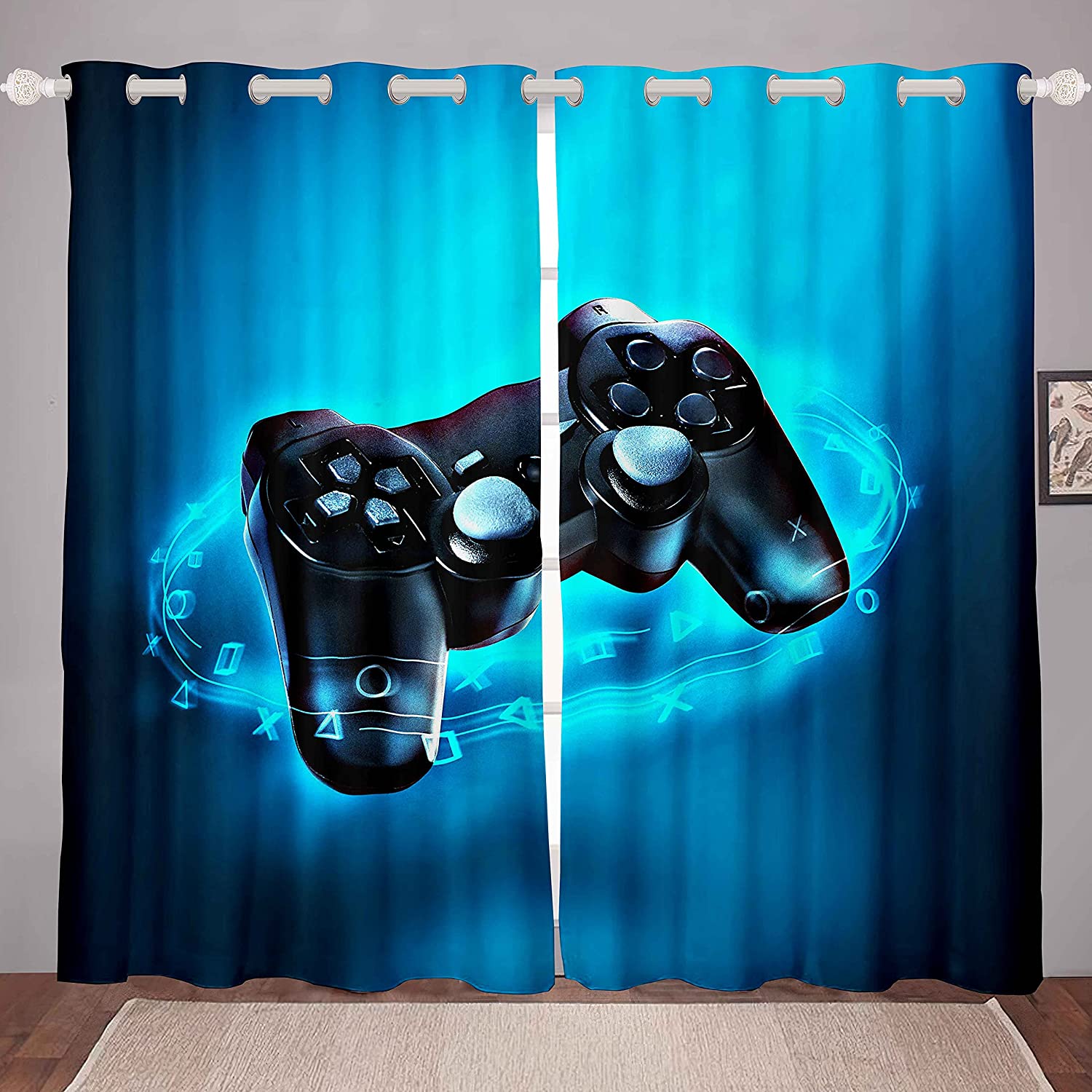 Gaming Curtains for Boys Bedroom Kids Gamer Room Decor Curtain 42W x ...