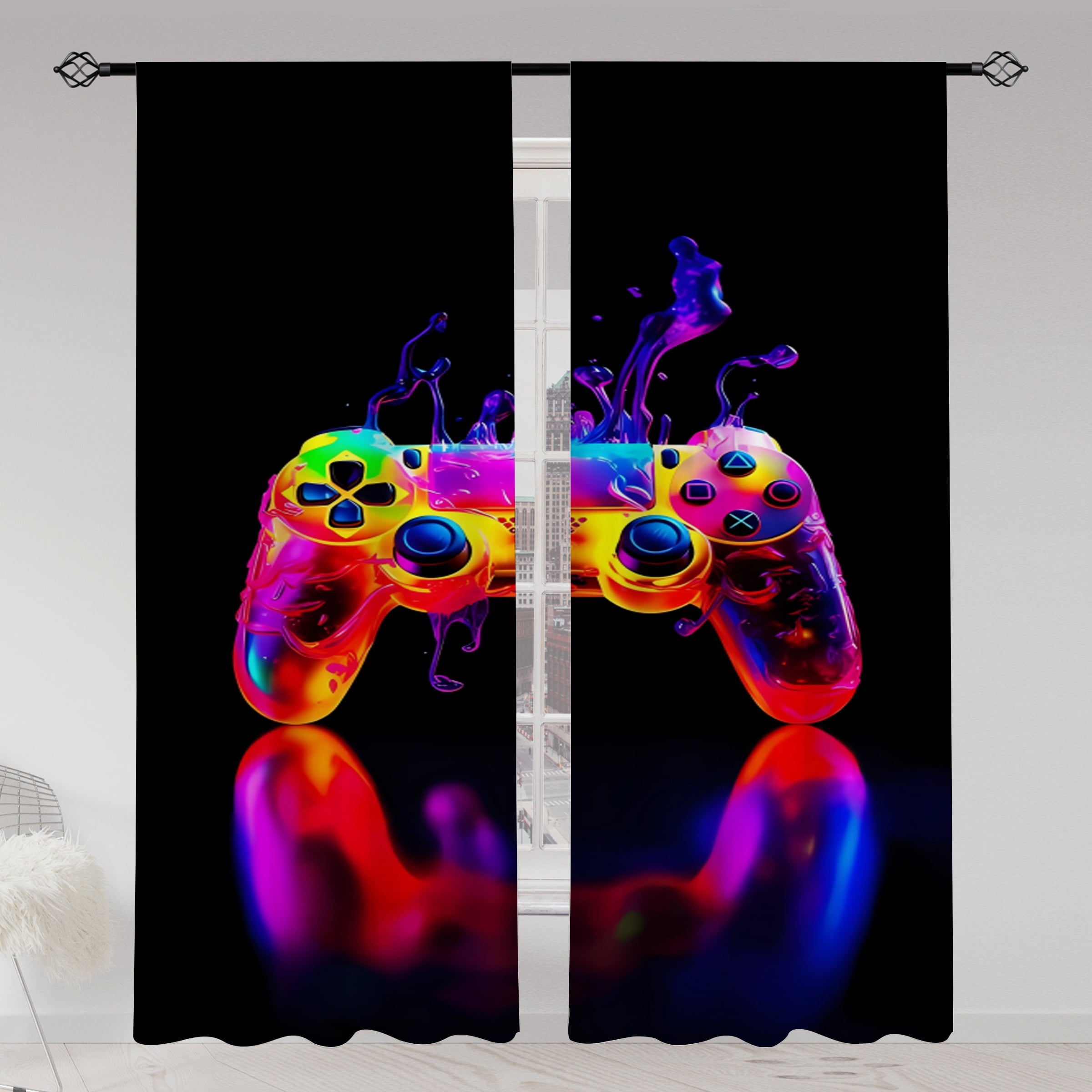 Gaming Curtains Drapes Kids Gamer Video Games Curtain Set for Boys ...