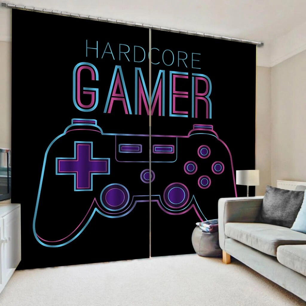 Gaming Curtains for Boys Bedroom Kids Gamer Room Decor Curtain Teens ...