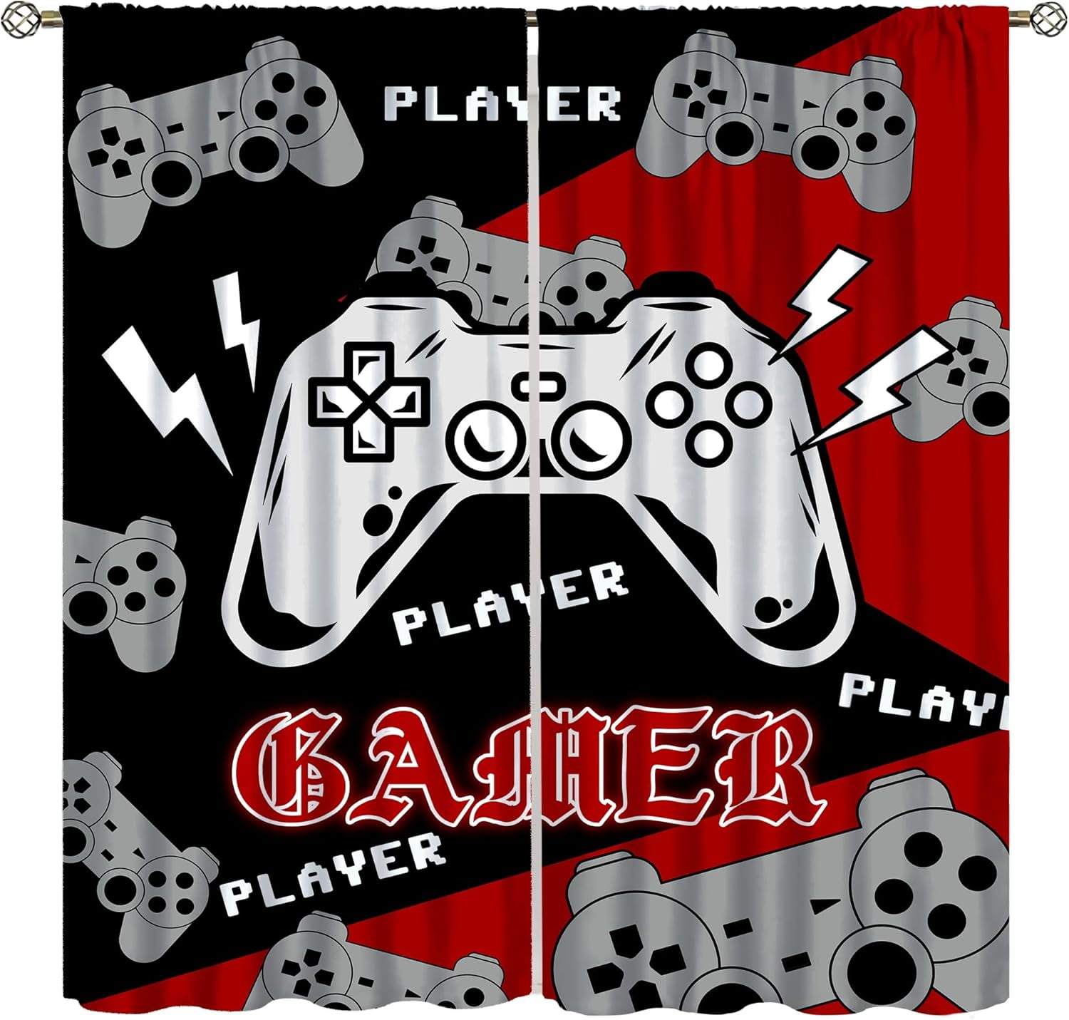 Gaming Curtains for Boys Bedroom Kids Gamer Room Decor Curtain Teens ...