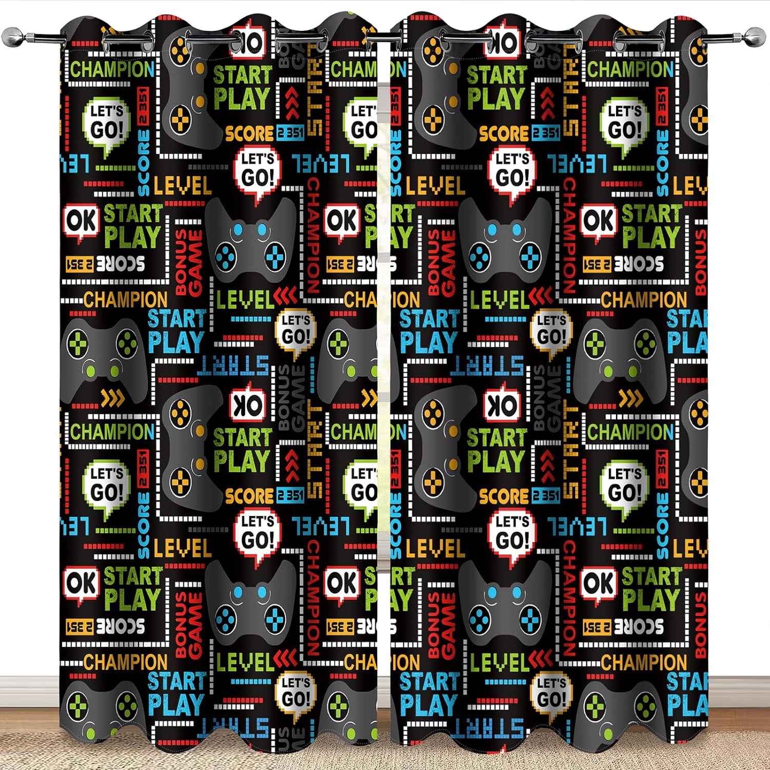 Gaming Curtains for Boys Game Room r Gamer Curtains for Teens Kids Star ...