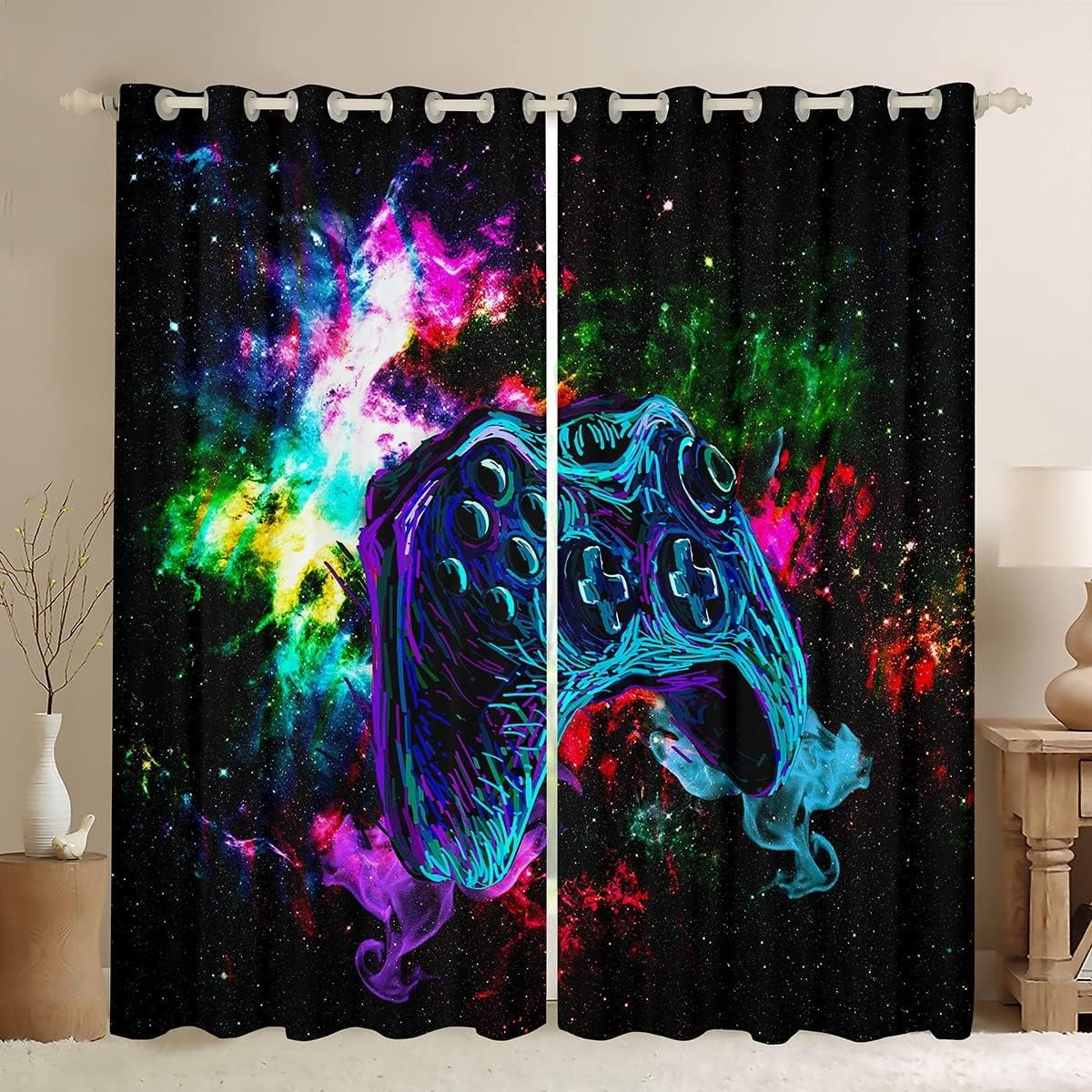 Gaming Curtains for Boys Game Room r Gamer Curtains for Teens Kids Star ...