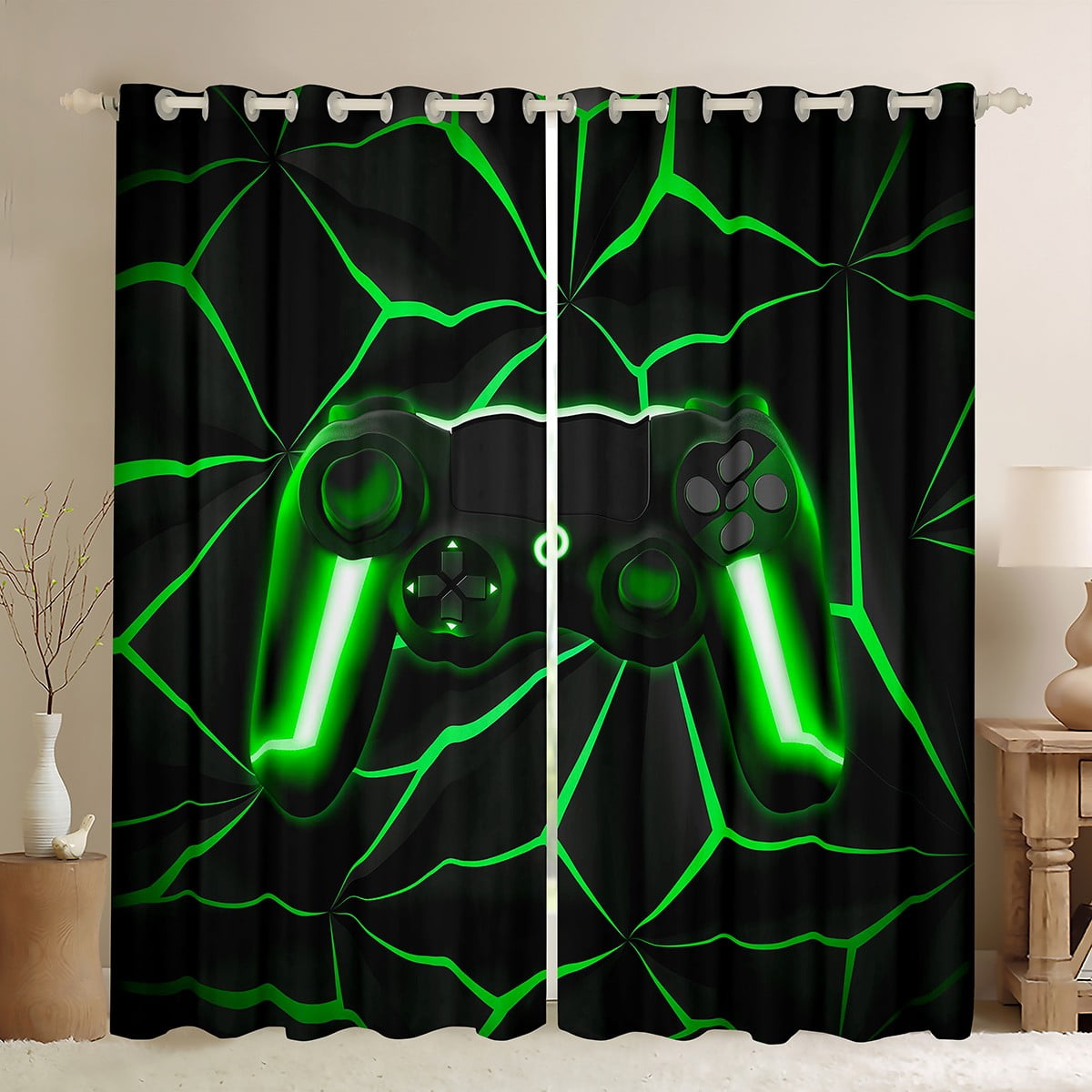 Gaming Curtains Game Home Decor Gamer Controller 30%-50% Blackout ...
