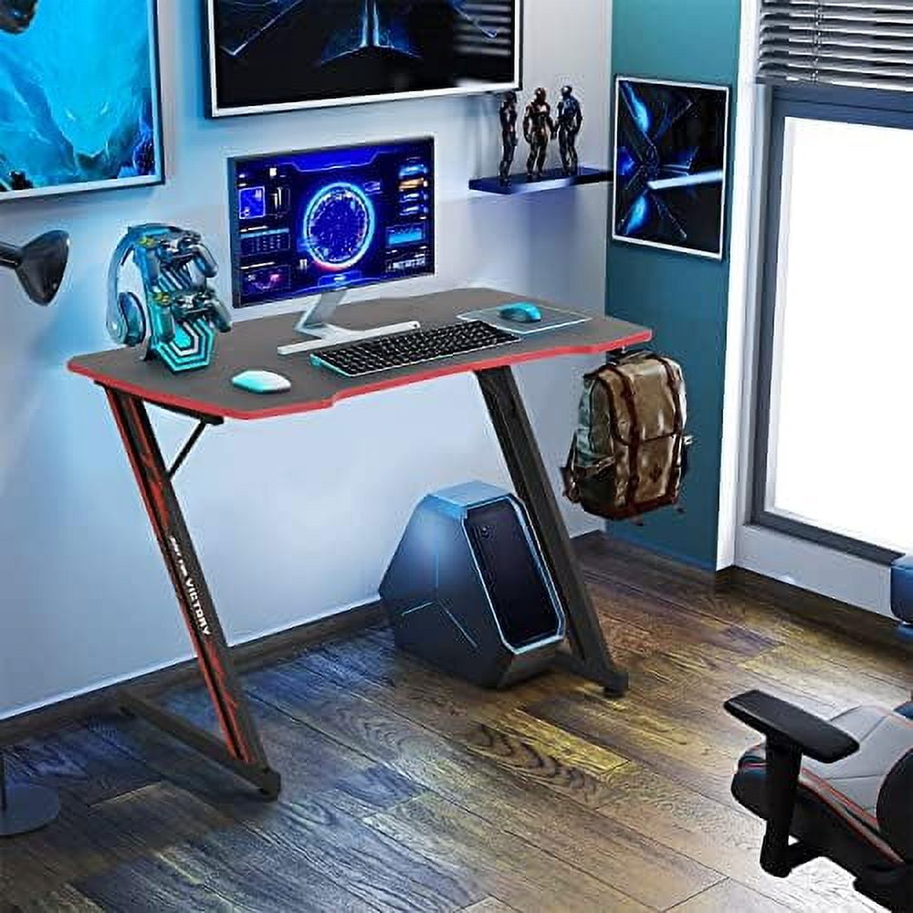 Gaming Desk 39.4'' Computer Desk Gaming Table Z Shaped Gaming ...