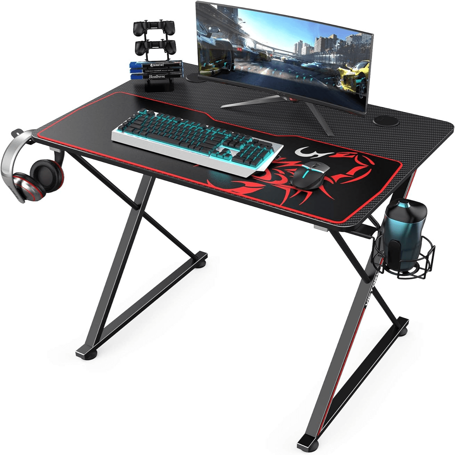 Gaming Desk 39 inch Small Gaming Table for Kids Gift Idea PC Computer ...