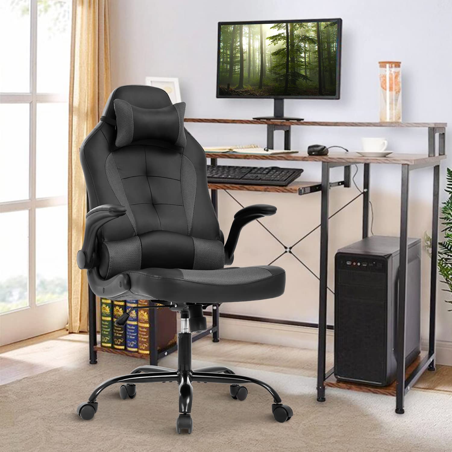 Gaming Desk Chair PC Gaming Chair Gamer Chair, Comftorable Ergonomic PU ...