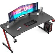 Homall 44 Inches PC Gaming Desk, Z-Shaped with Carbon Fiber Surface ...