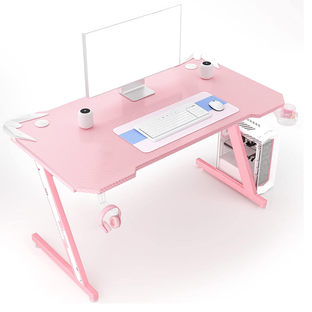 Gaming Desk, Computer Desk with Carbon Fiber Surface, Gaming Table Z ...