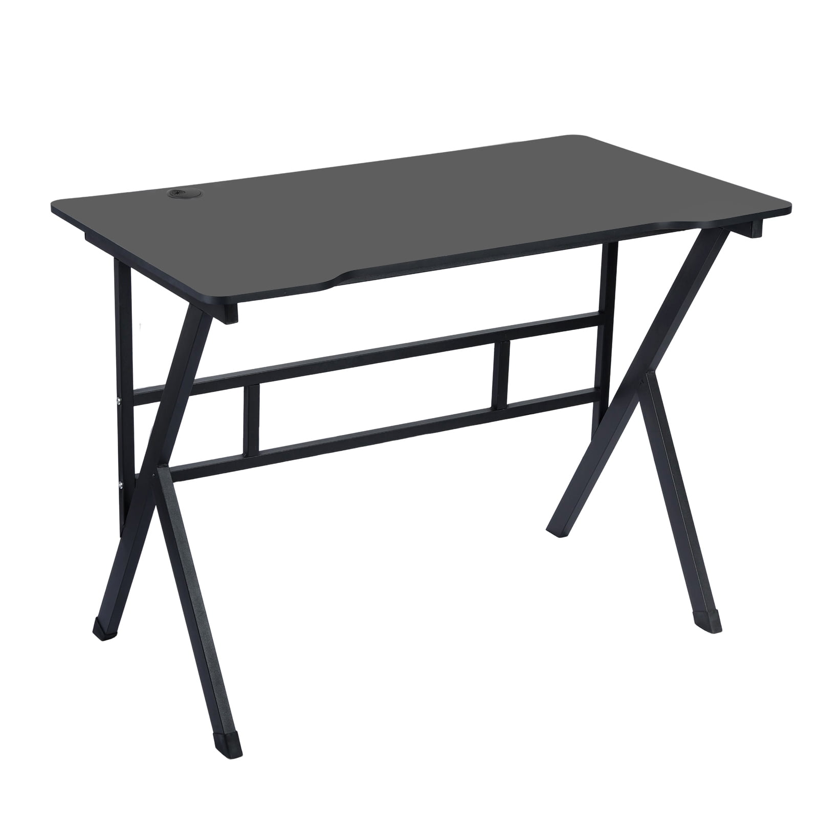 Gaming Desk - Ergonomic PC Workstation with K-shaped Steel Legs & Cable ...