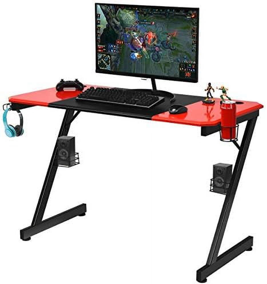 Gaming Desk Z-Shaped Computer Desk Professional Gamer Workstation with ...