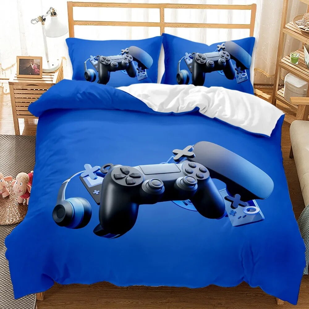 Gaming Duvet Cover Set Gamepad Headset Gaming Theme Bedding Set for Boy ...