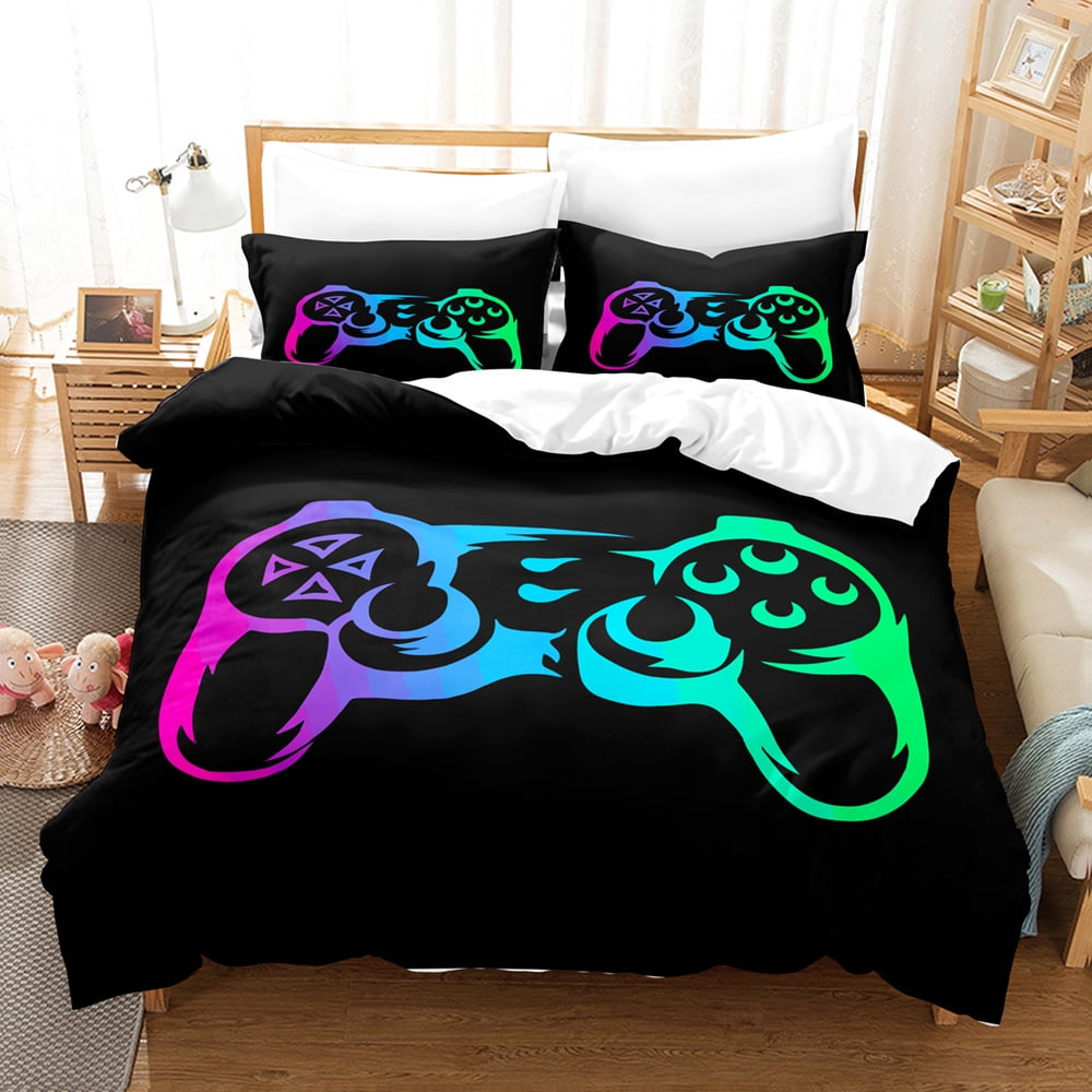 Gaming Duvet Cover Set,Gamer Bedding Sets for Boys,Boys Video Games Comforter Cover,Bed Set for ...