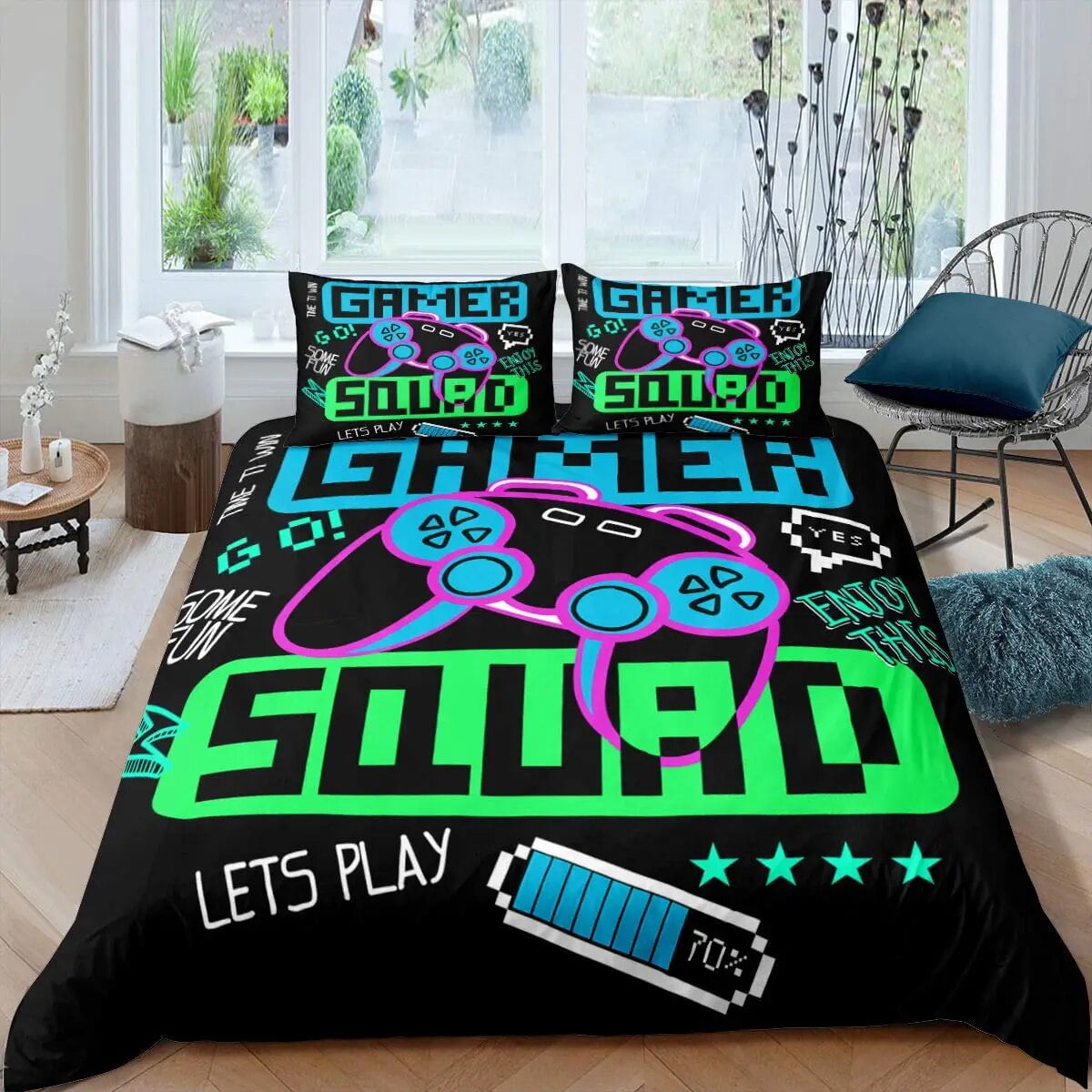 Gaming Duvet Cover Set King Size Gamer Comforter Cover Set Video Game ...