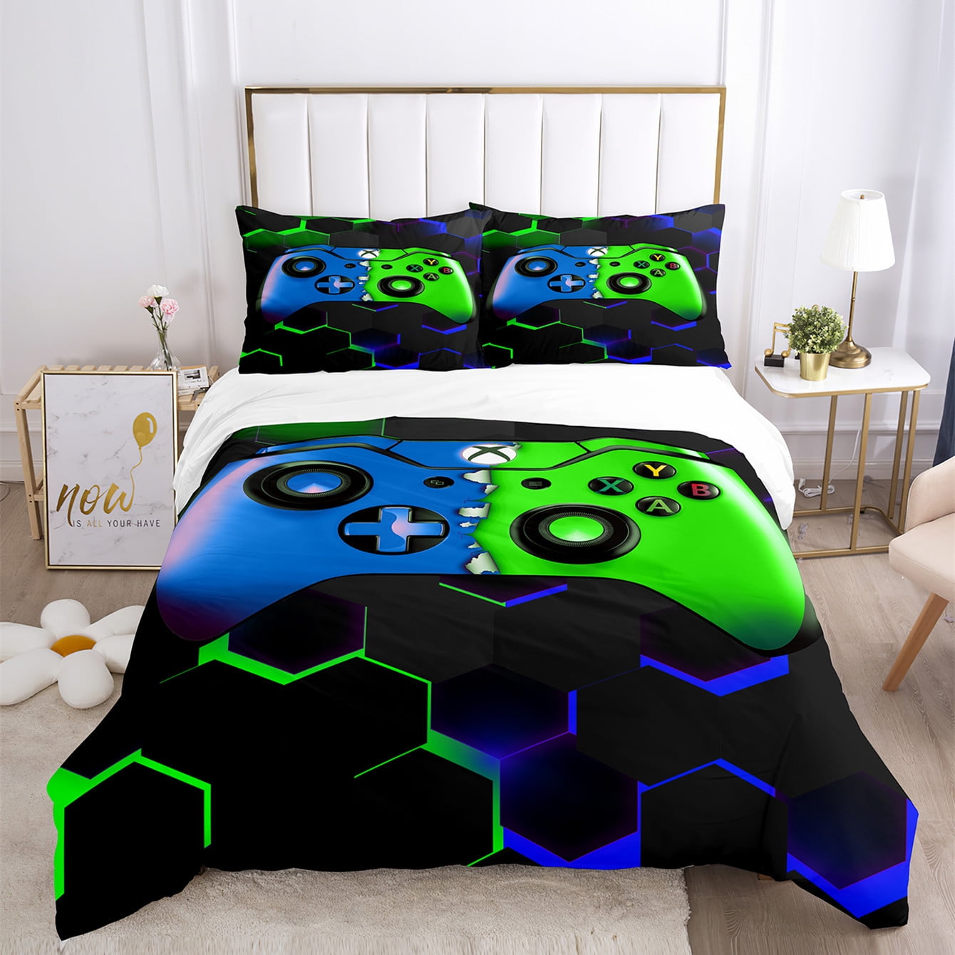 Gaming Duvet Cover Sets for Boys, Full Size, Boys Video Games Bedding ...