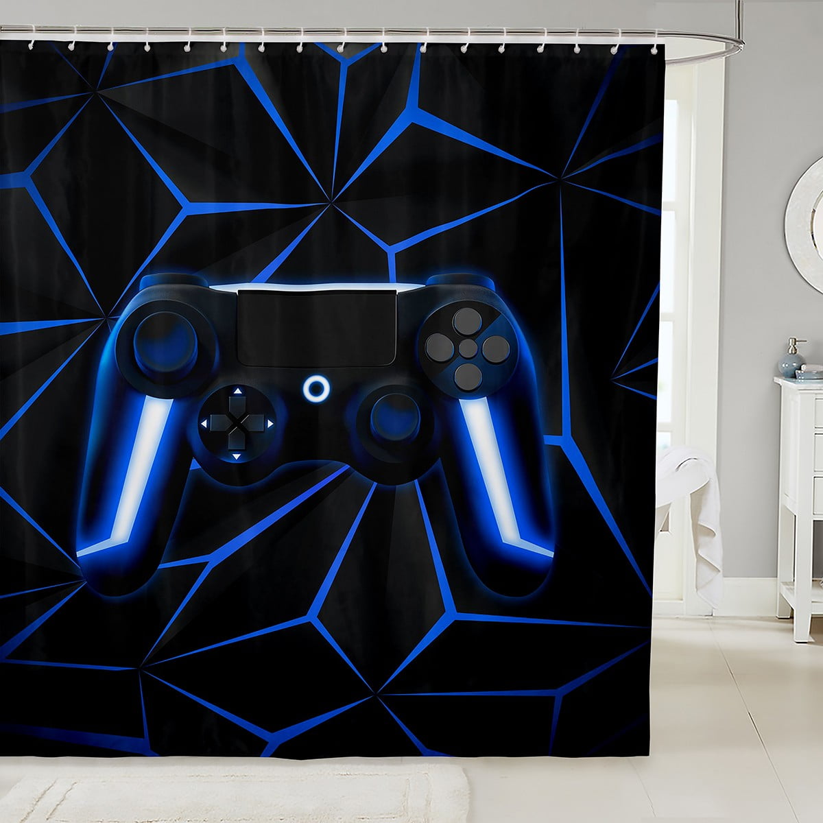 Gaming Fabric Shower Curtain Video Game Gamer Console Shower Curtain ...
