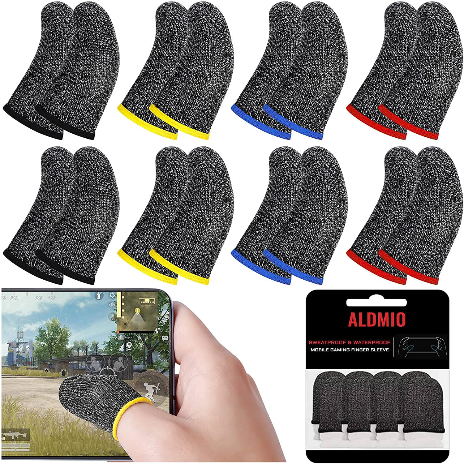 Gaming Finger Sleeve, 32 Pieces Sweatproof & Waterproof Thumb Sleeves ...