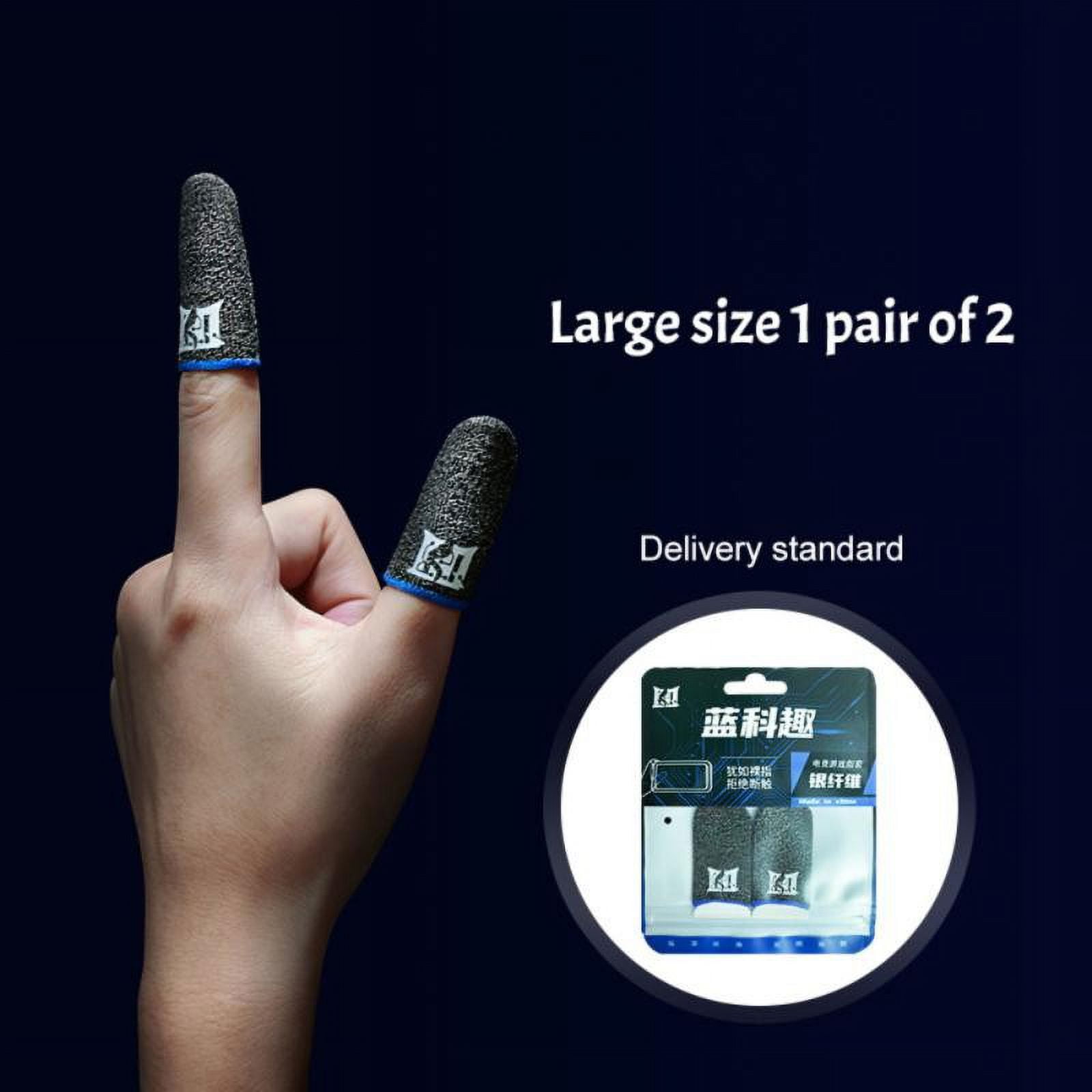 Gaming Finger Sleeve Touchscreen Sensitive Sweat-Proof Silver Fiber ...