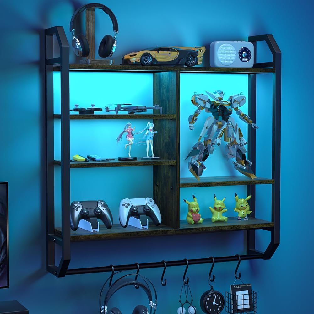 Black Floating Shelves for Wall，24in Wall Mounted Display Ledge Shelves ...