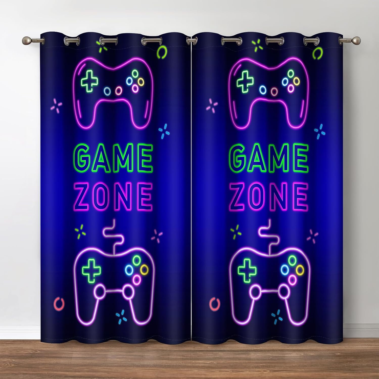 Gaming Gamepad Gamer Blackout Curtains Video Games Controller Neon Sign ...